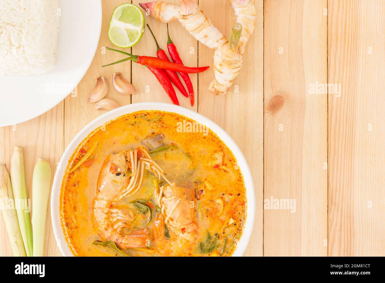 Tom yam kong or Tom yum, Tom yam is a spicy clear soup typical in ...