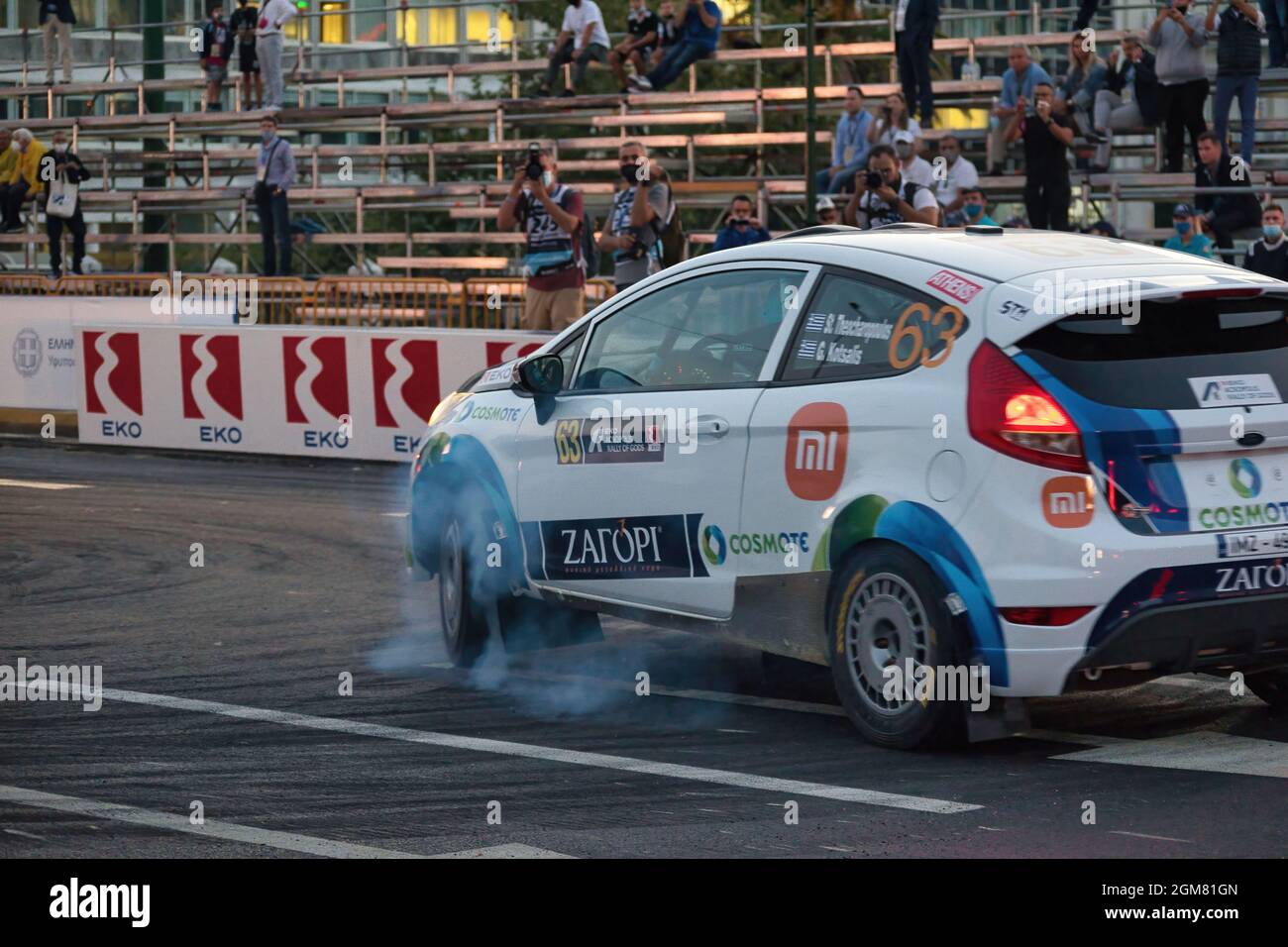ATHENS, GREECE - Sep 09, 2021: Racing cars, Rally Acropolis 2021, first ...
