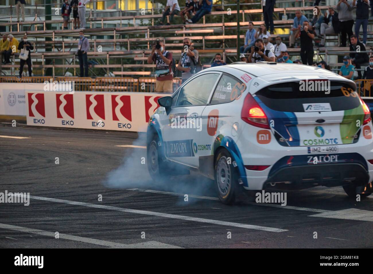 ATHENS, GREECE - Sep 09, 2021: Racing cars, Rally Acropolis 2021, first ...