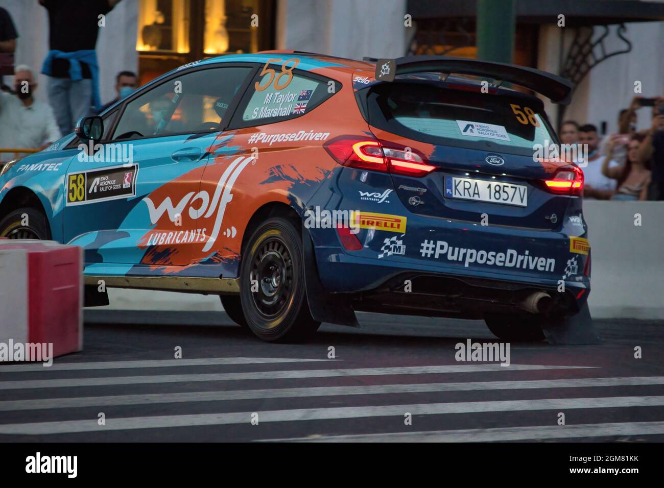 ATHENS, GREECE - Sep 09, 2021: Racing cars, Rally Acropolis 2021, first ...