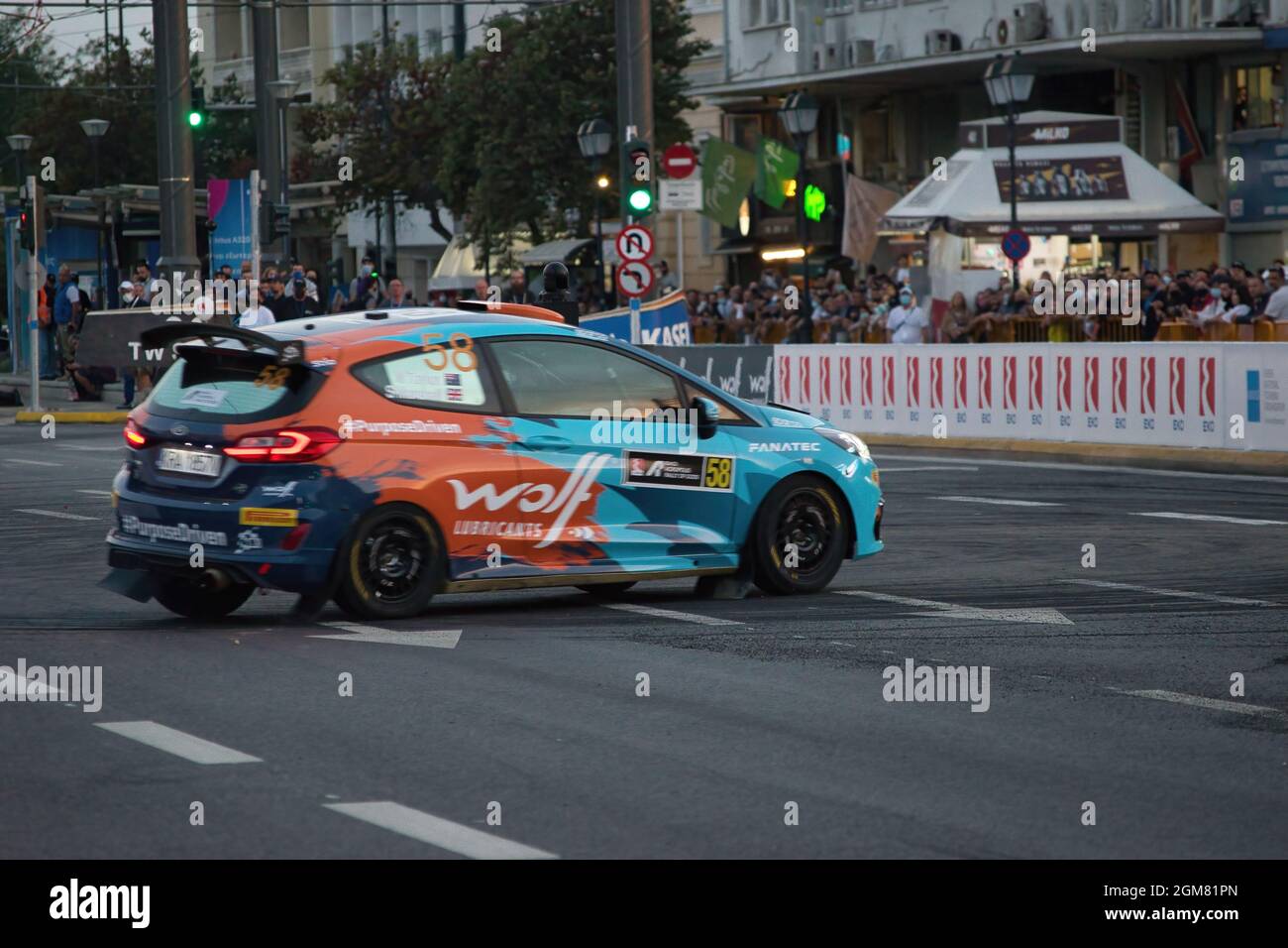 ATHENS, GREECE - Sep 09, 2021: Racing cars, Rally Acropolis 2021, first ...