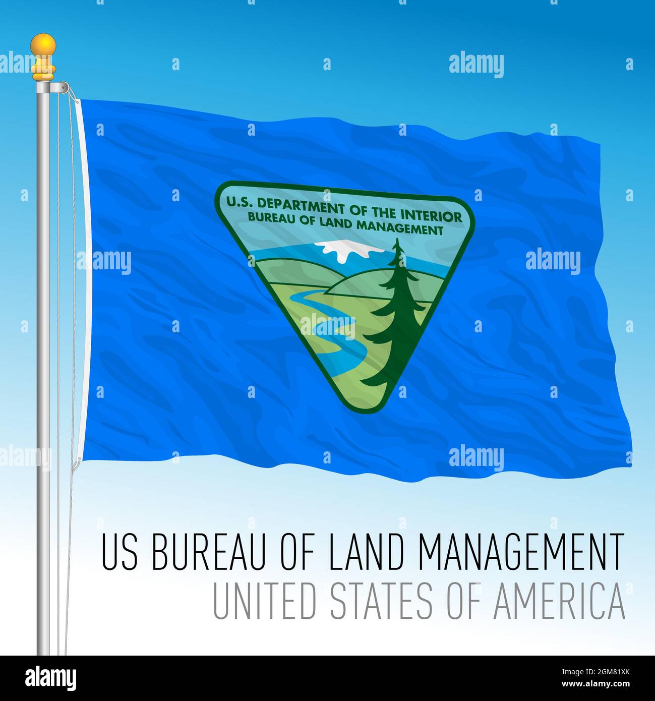 US Boureau of Land Management flag, United States of America, vector ...