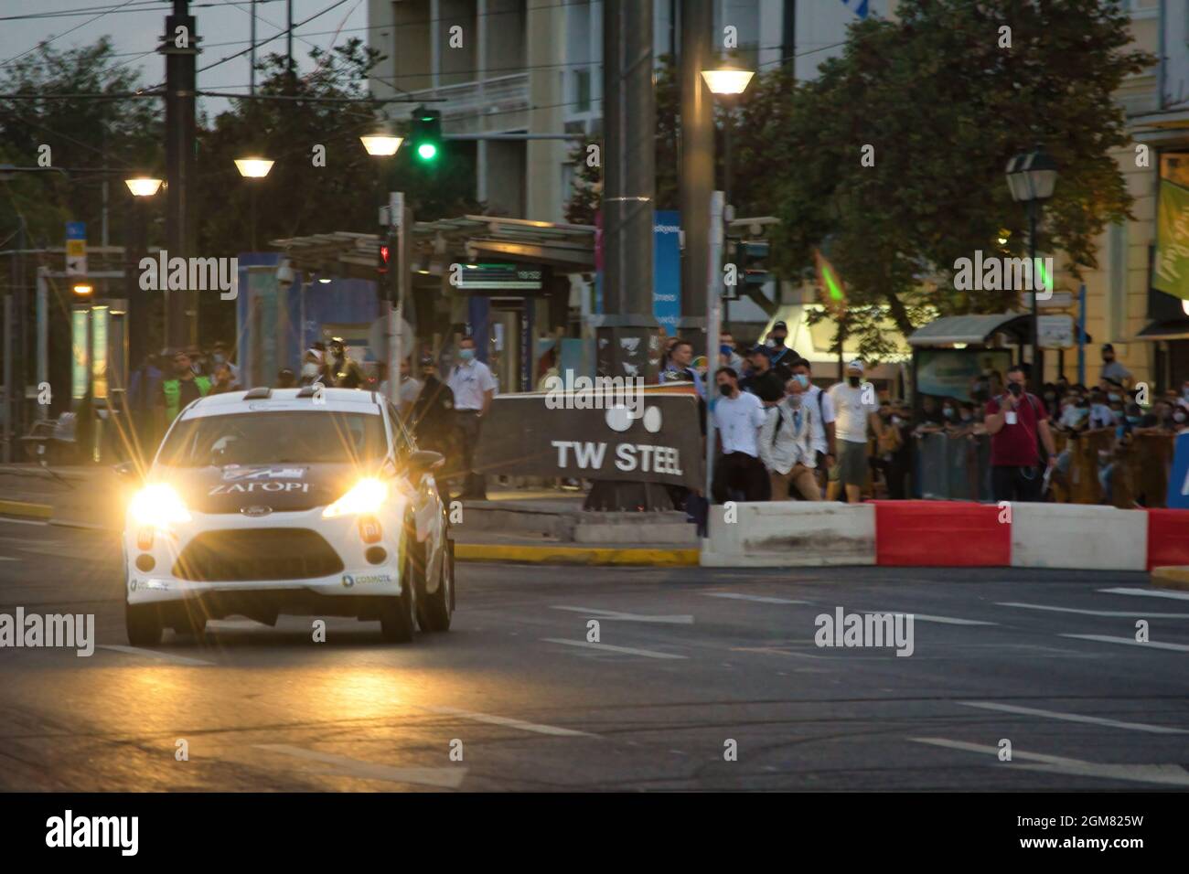 ATHENS, GREECE - Sep 09, 2021: Racing cars, Rally Acropolis 2021, first ...