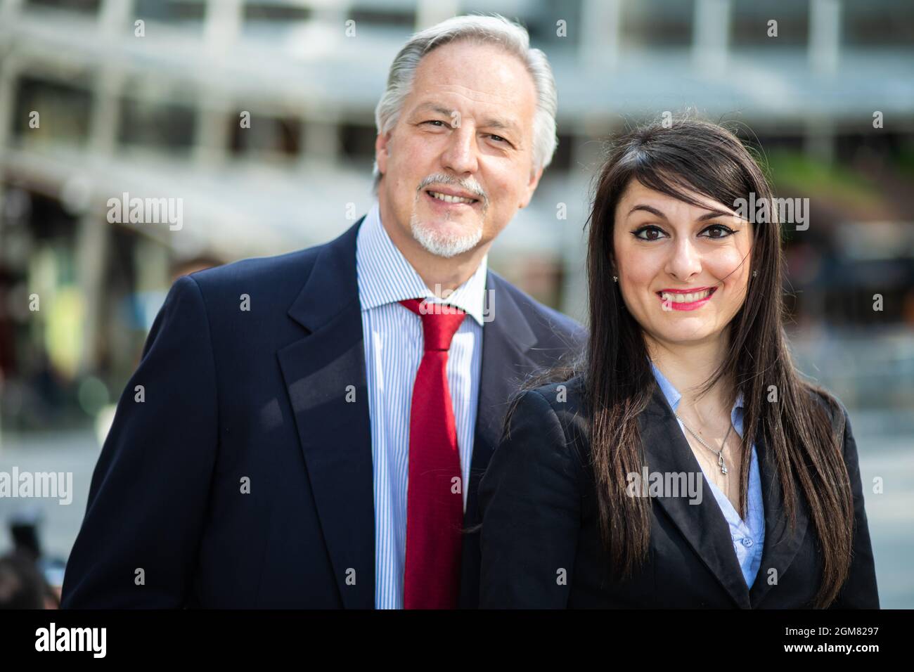Business partners outdoor in a modern urban setting in daylight Stock ...
