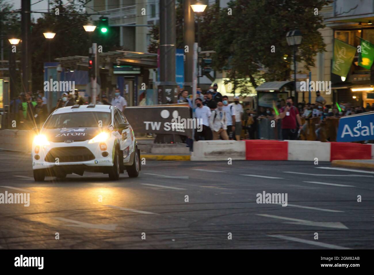 ATHENS, GREECE - Sep 09, 2021: Racing cars, Rally Acropolis 2021, first ...