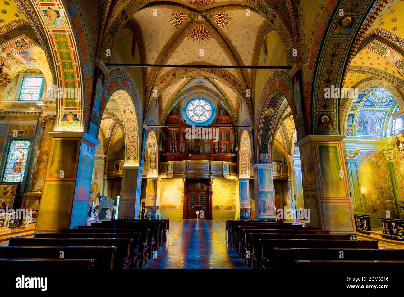 Inside Cathedral of San Lorenzo in Lugano, Canton of Ticino ...