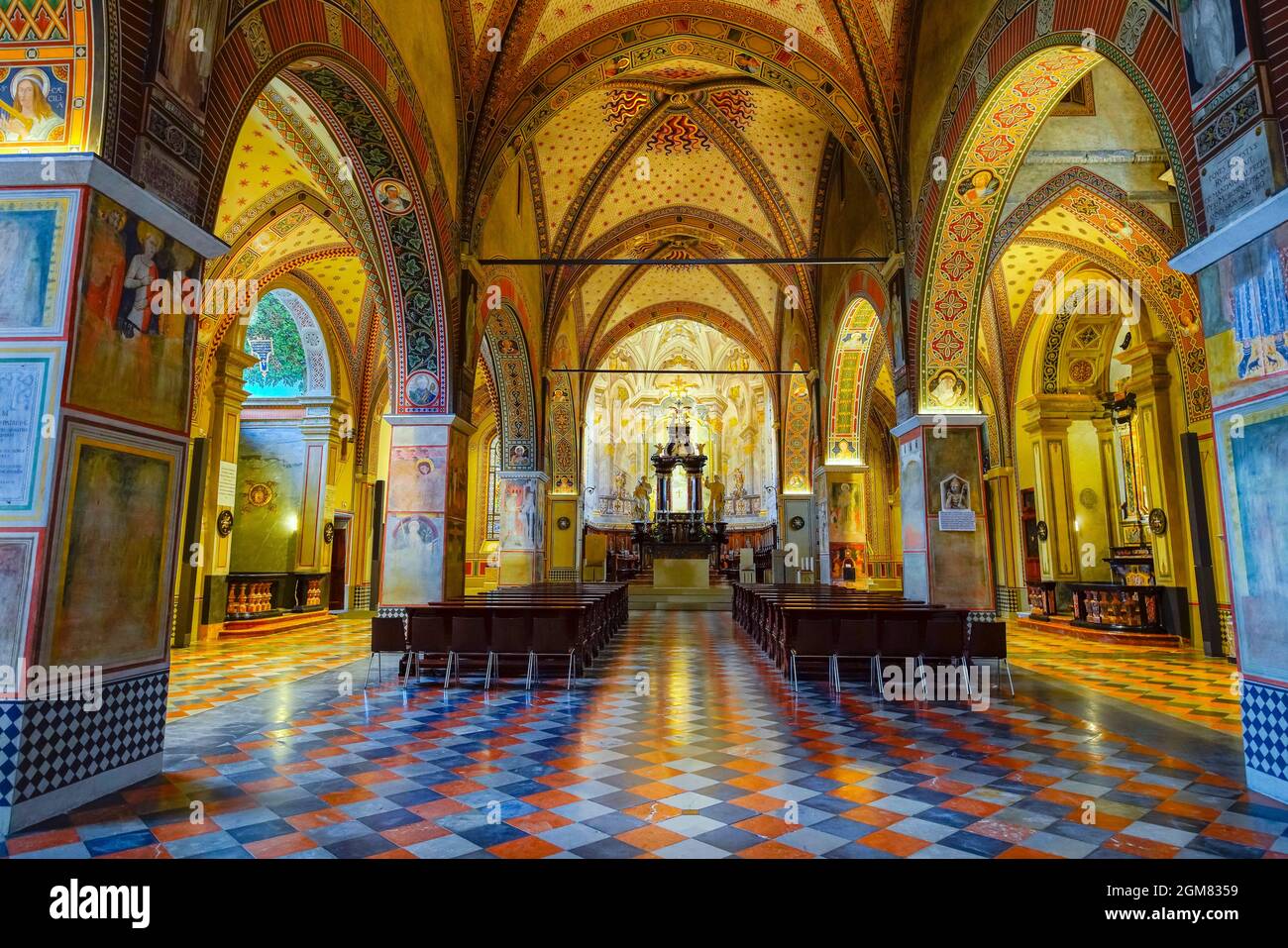 Inside Cathedral of San Lorenzo in Lugano, Canton of Ticino ...