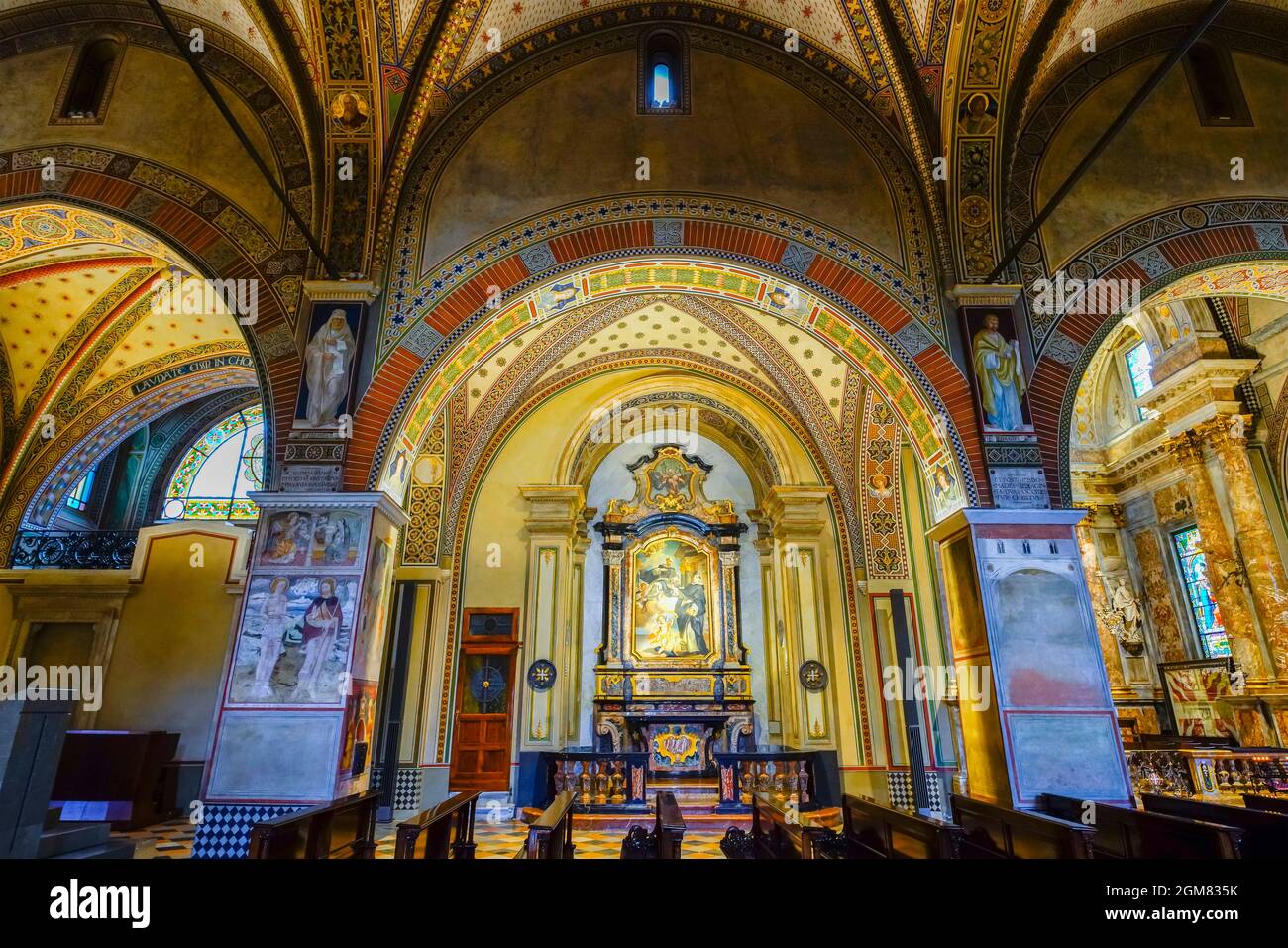 Inside Cathedral of San Lorenzo in Lugano, Canton of Ticino ...