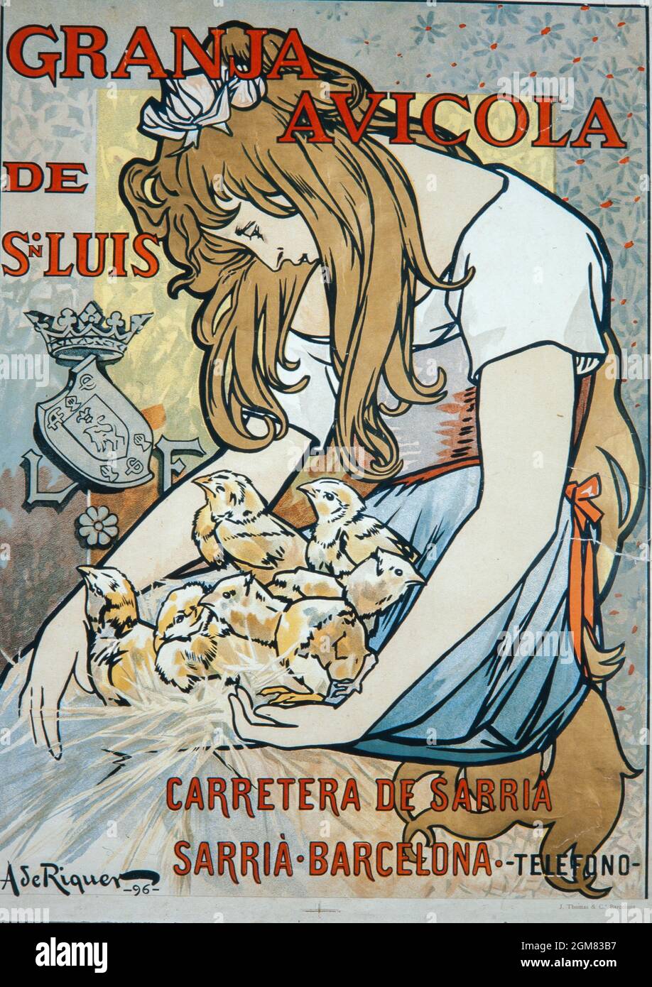 Cartel Modernista. Granja avicola de San Luis, 1902. Colección privada ...