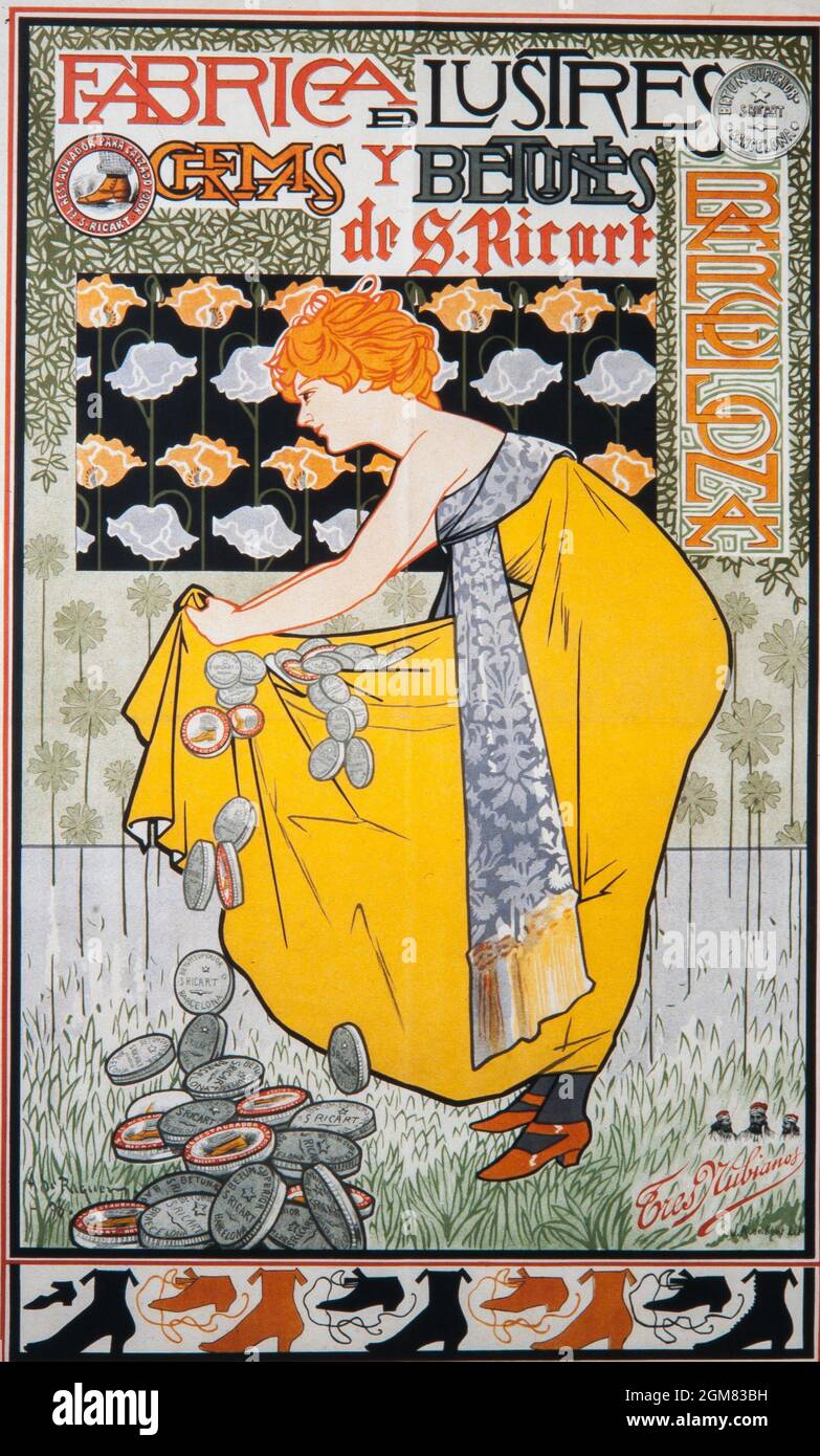 Cartel Modernista. Fábrica de betunes, 1896. Colección privada. Author ...