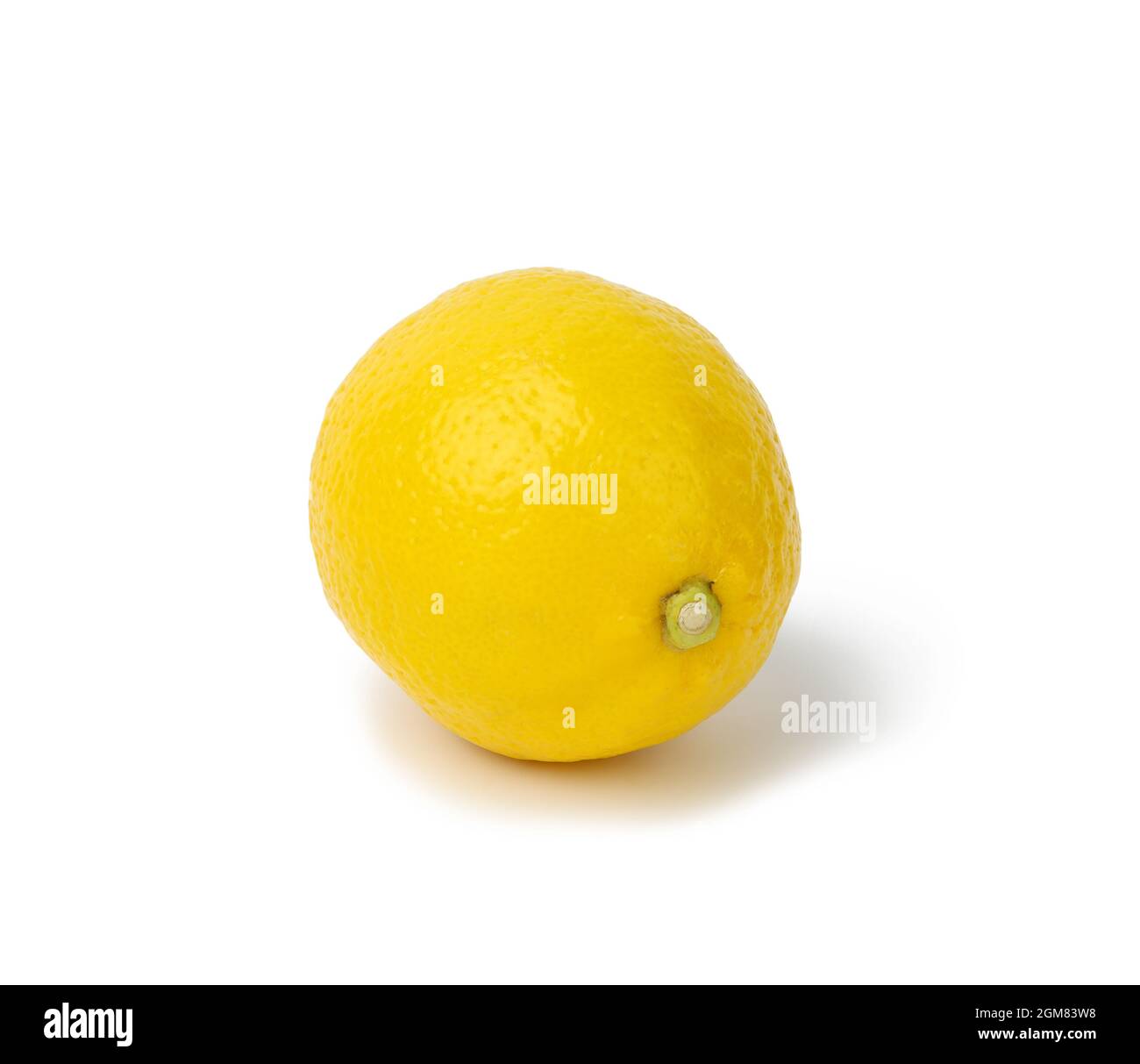 round yellow lemon isolated on white background Stock Photo - Alamy