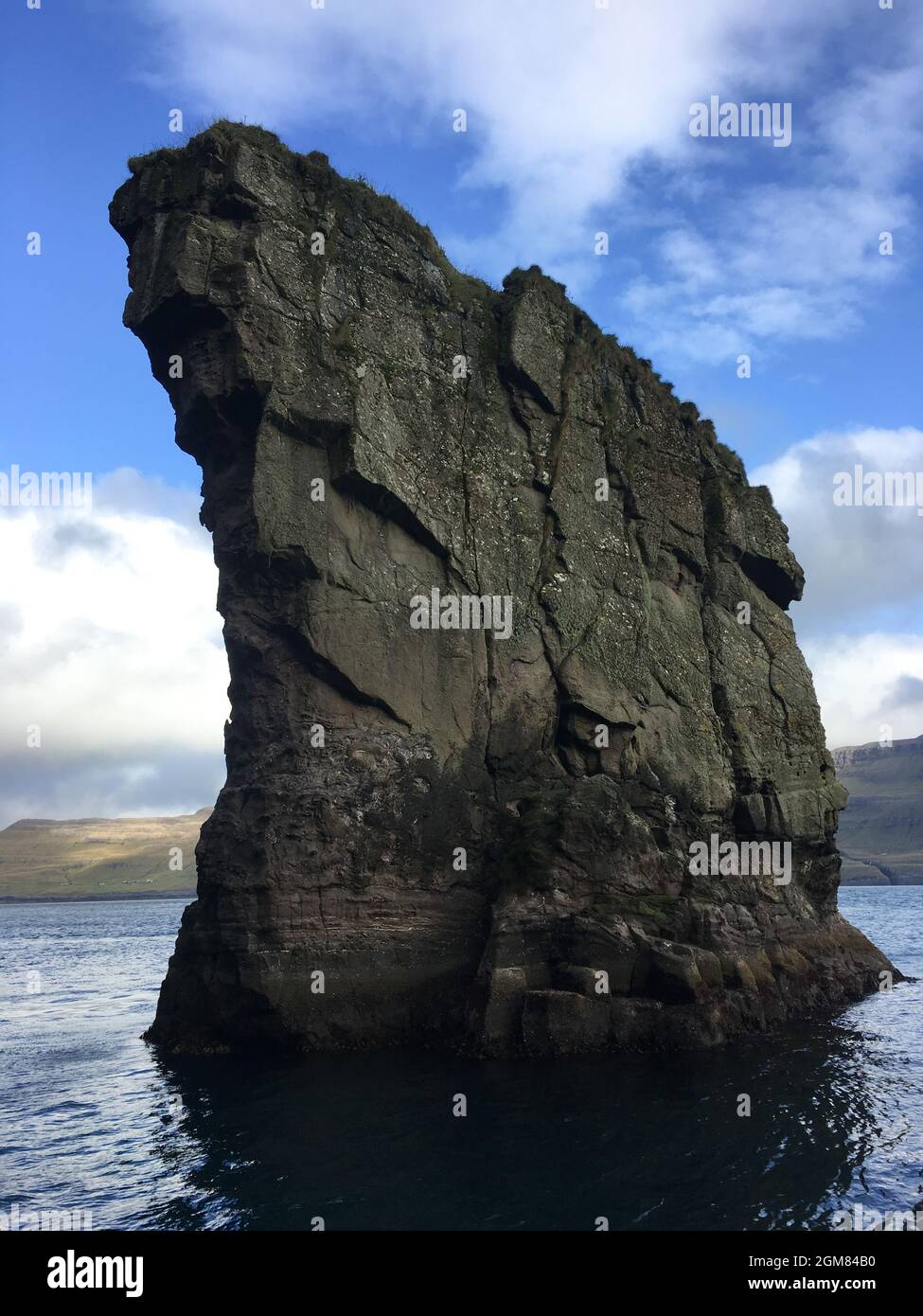 Black rock formation in the Atlantic ocean, Faroe Islands Stock Photo ...