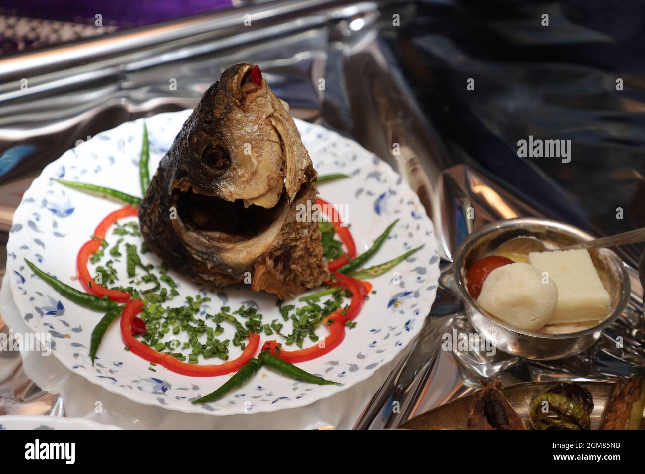 Delicious King fish head curry cooked with traditional recipe Stock ...