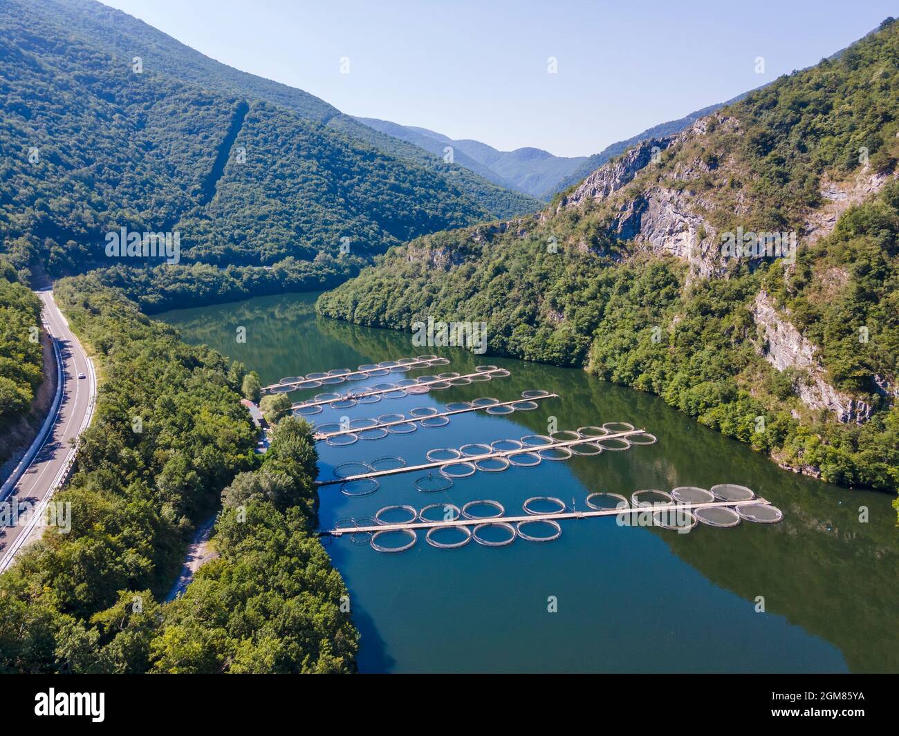 Aerial view of Krichim Reservoir, Rhodopes Mountain, Plovdiv Region ...