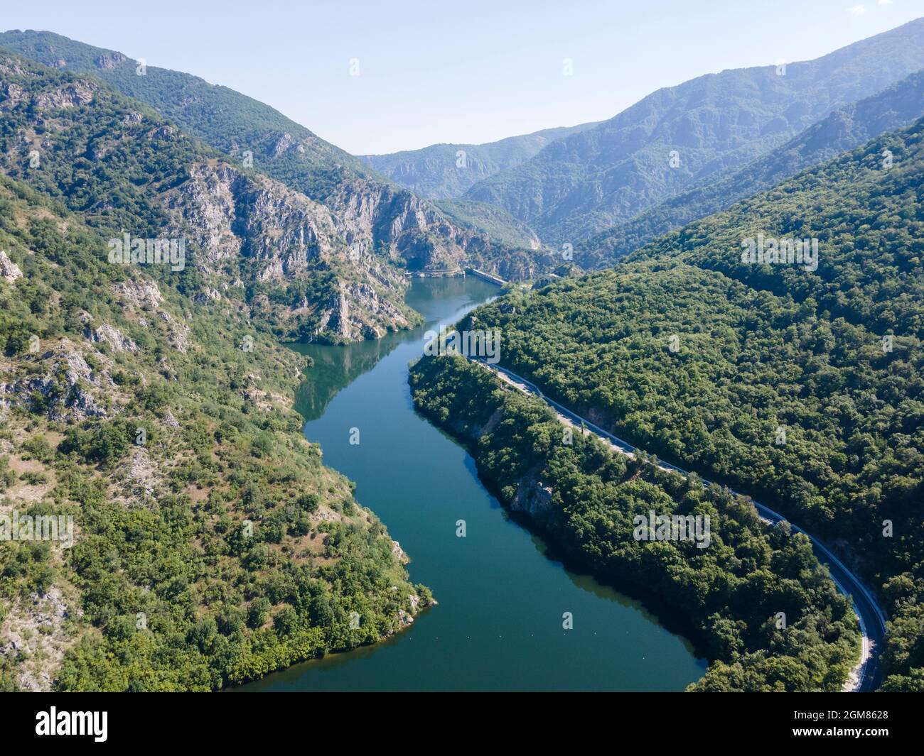 Aerial view of Krichim Reservoir, Rhodopes Mountain, Plovdiv Region ...
