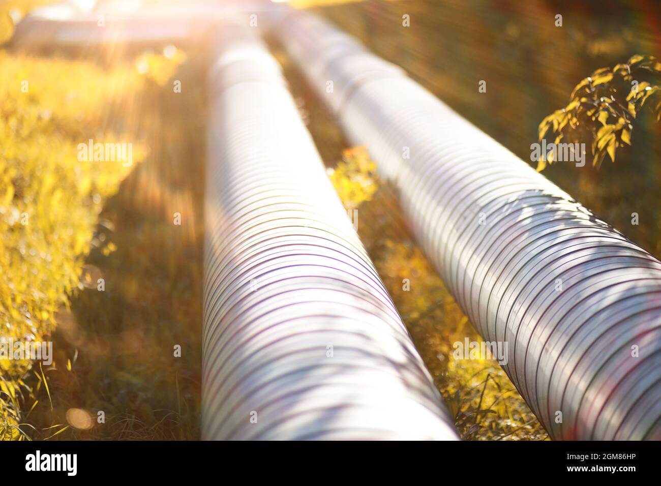 Industrial pipes on street construction Stock Photo - Alamy