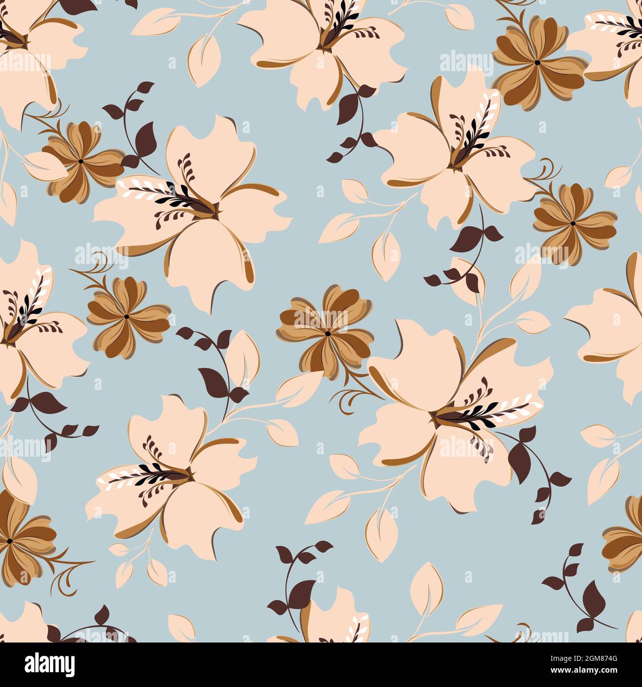 Vector abstract background seamless flowers and floral pattern Stock ...
