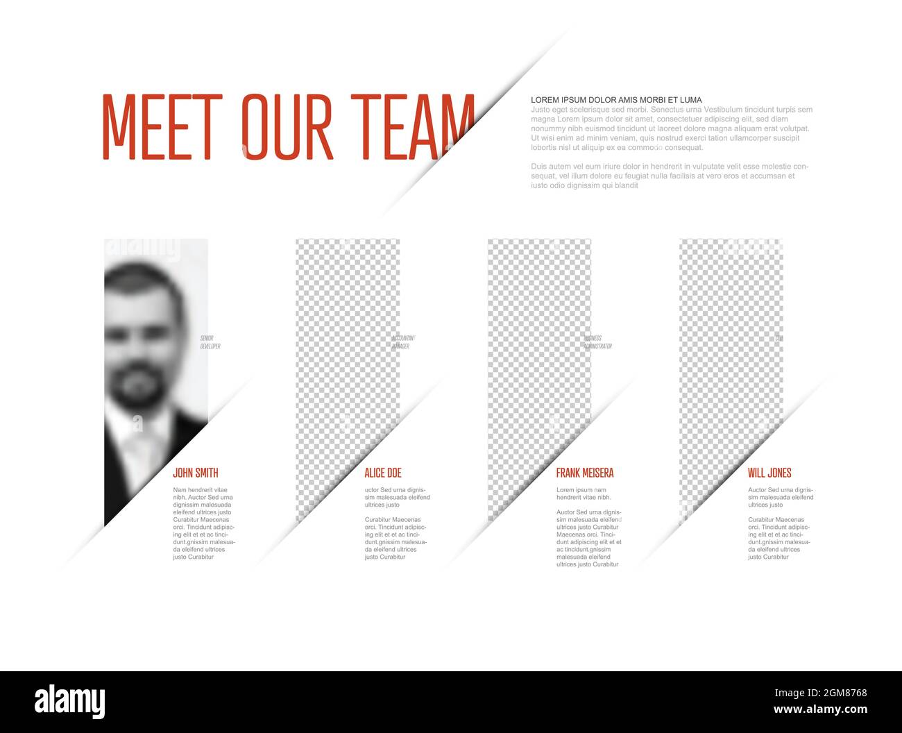Company team presentation template with team profile photos ...