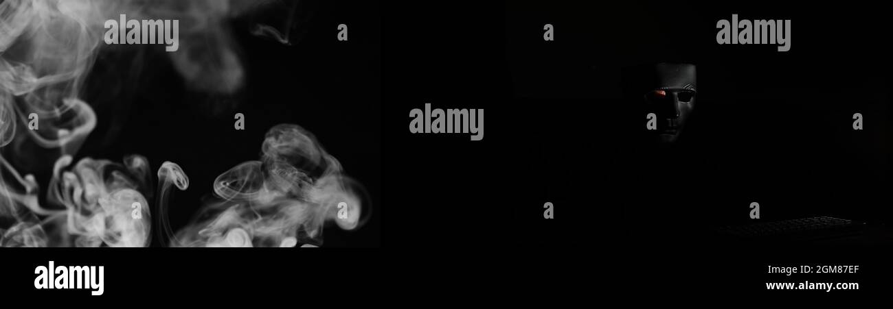 Black mask in the dark secretive ritual and mystery Stock Photo - Alamy