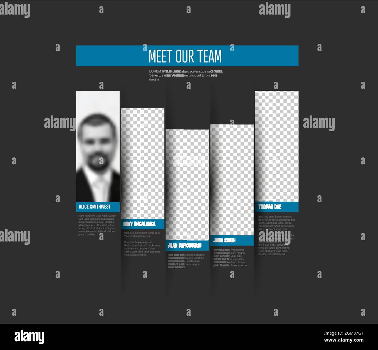 Company team presentation template with team profile photos ...