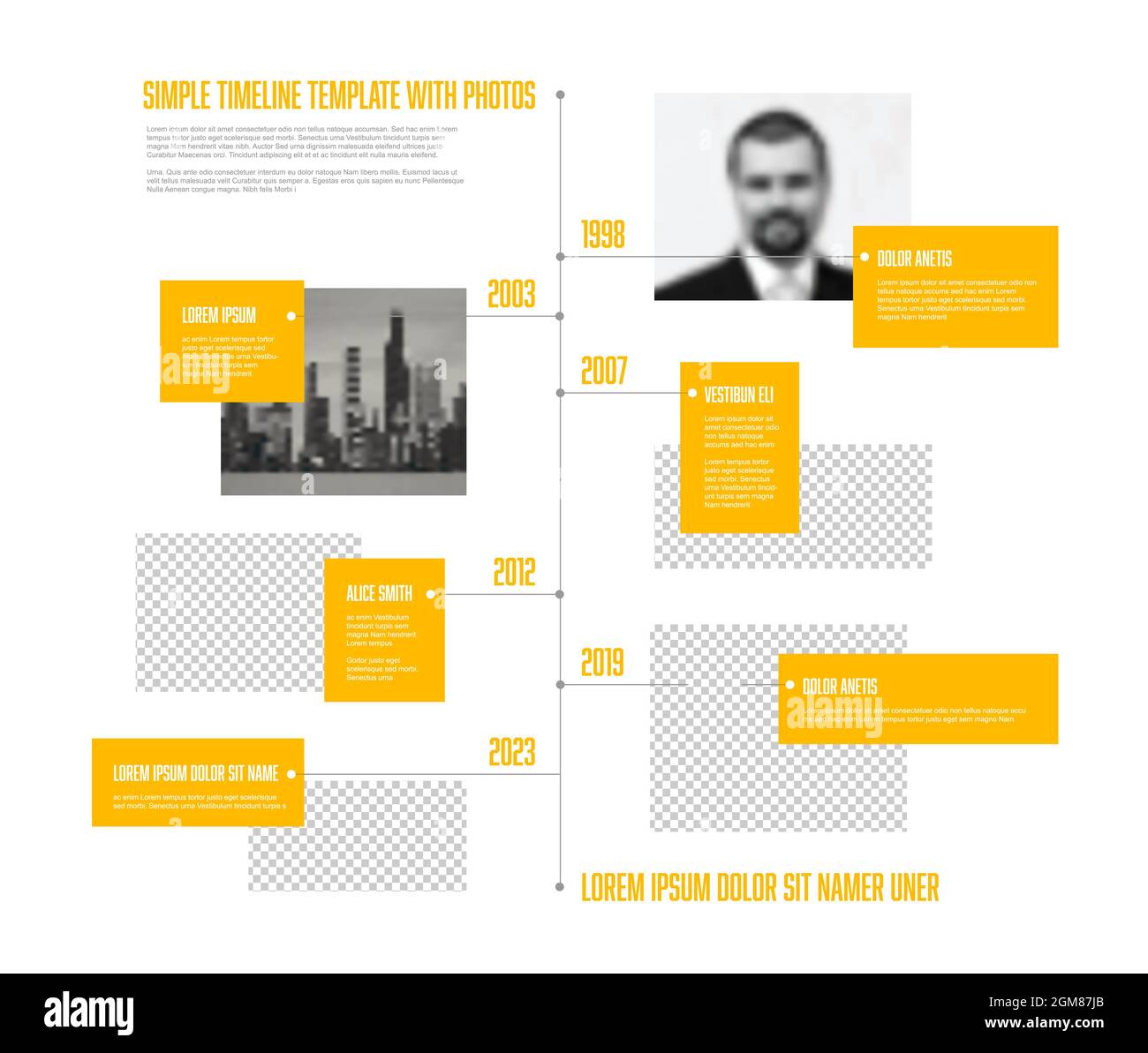 Vector simple infographic vertical time line template with rectangle ...