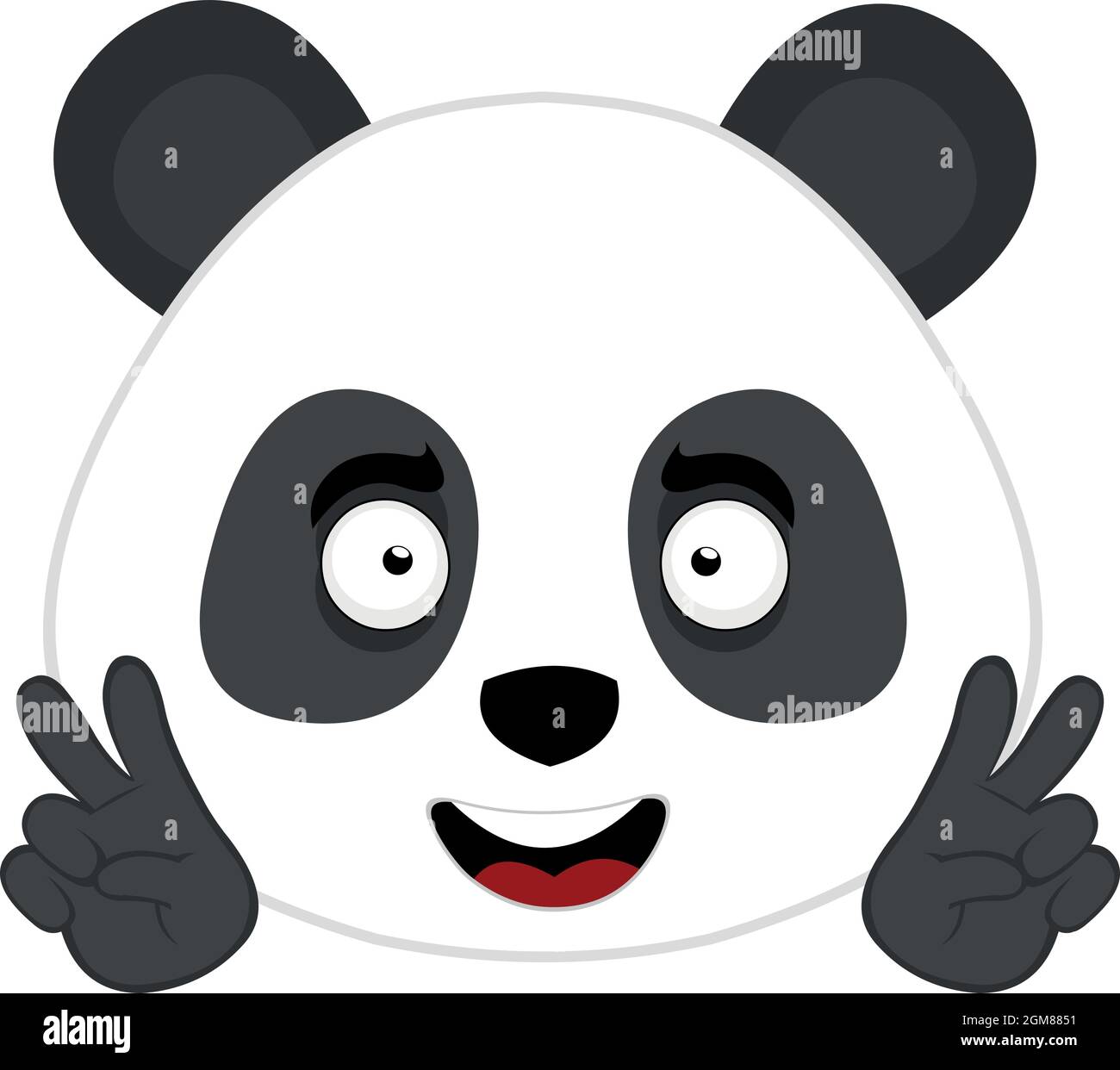 Vector emoticon illustration of the face of a cartoon panda bear making ...
