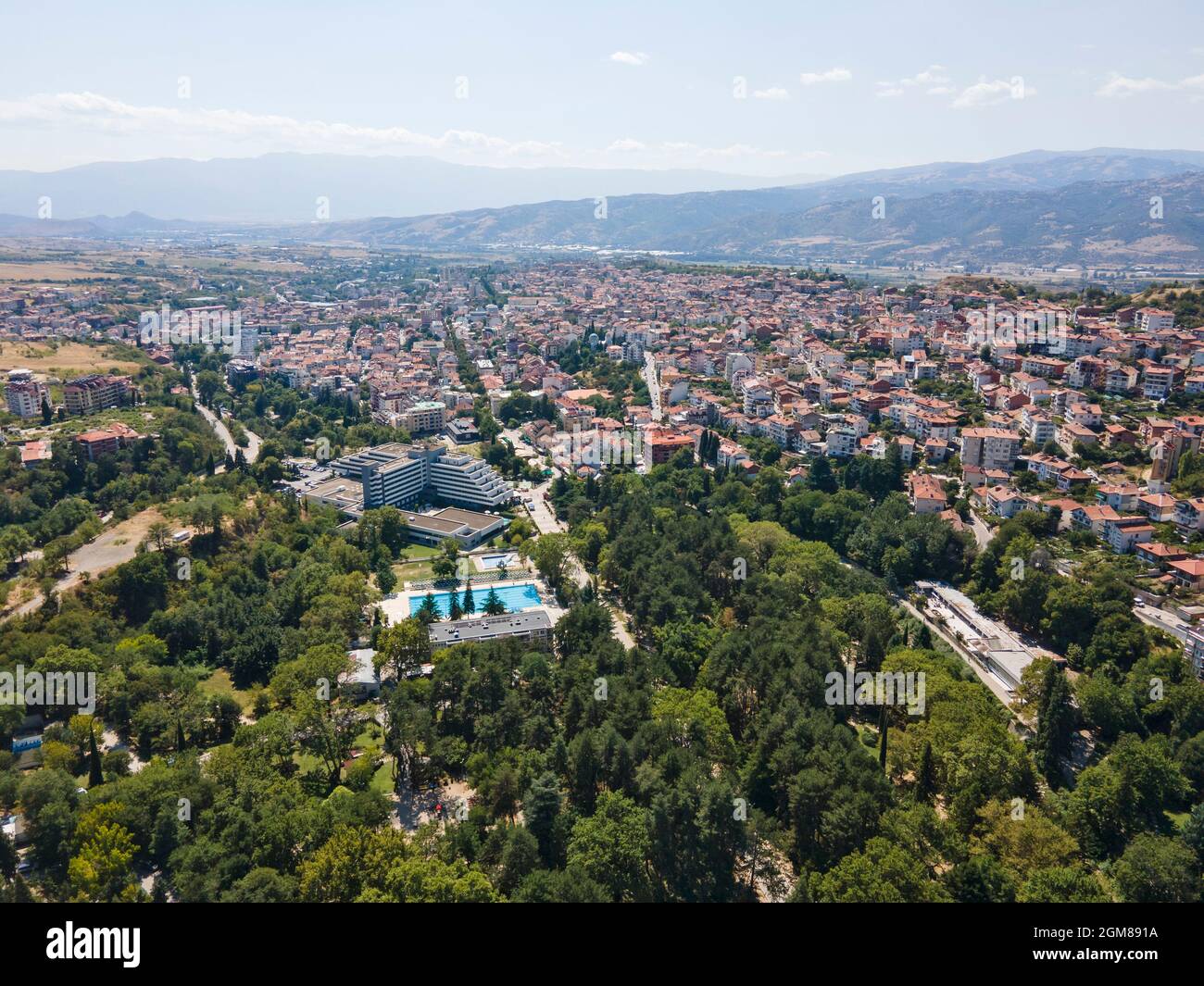 Amazing Aerial view of town of Sandanski, Bulgaria Stock Photo - Alamy