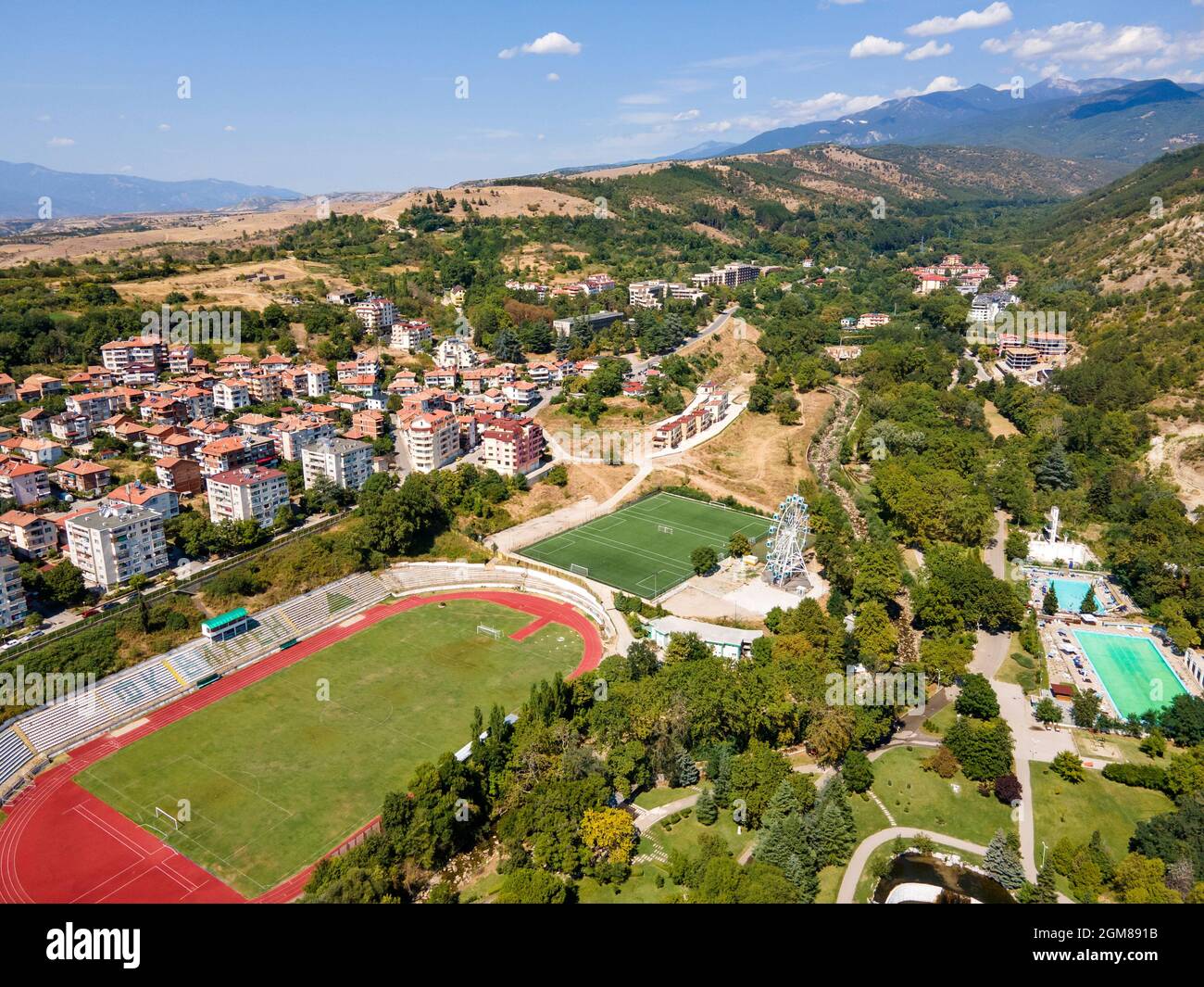 Amazing Aerial view of town of Sandanski, Bulgaria Stock Photo - Alamy