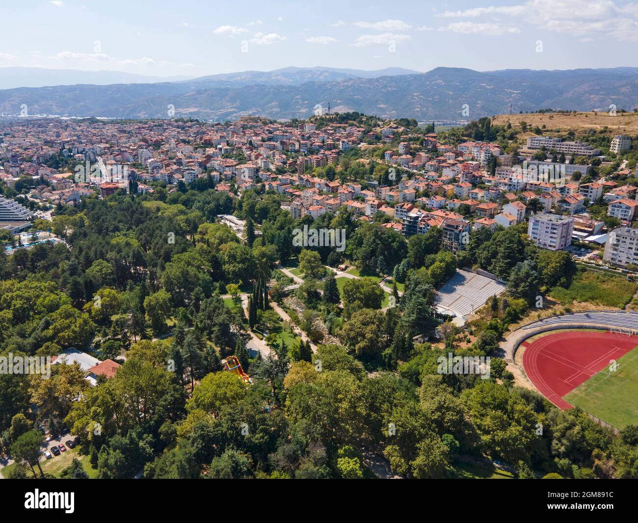 Amazing Aerial view of town of Sandanski, Bulgaria Stock Photo - Alamy
