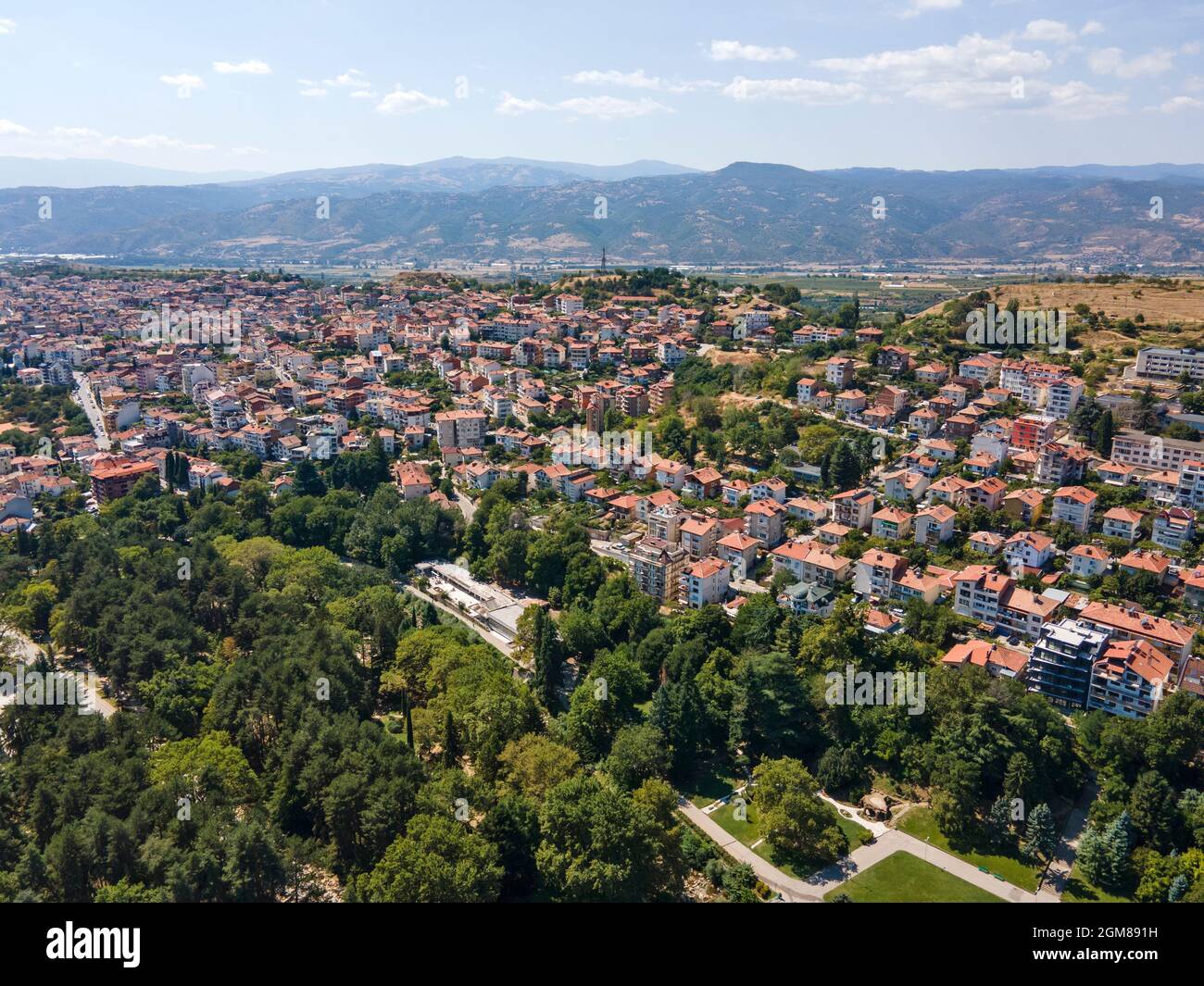 Amazing Aerial view of town of Sandanski, Bulgaria Stock Photo - Alamy
