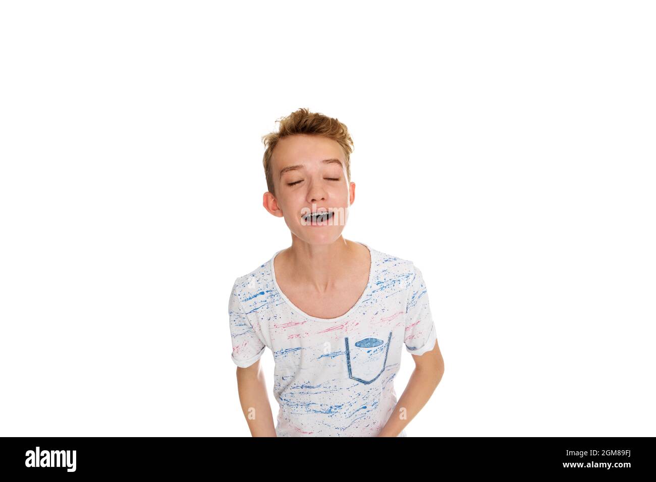 Portrait of a young boy with the white background Stock Photo - Alamy