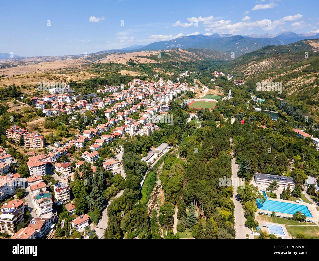 Amazing Aerial view of town of Sandanski, Bulgaria Stock Photo - Alamy