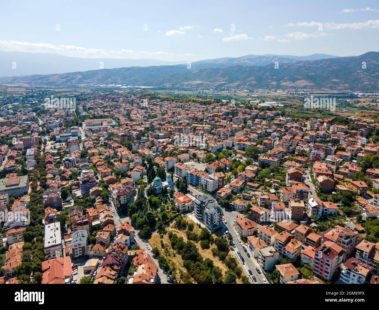 Amazing Aerial view of town of Sandanski, Bulgaria Stock Photo - Alamy