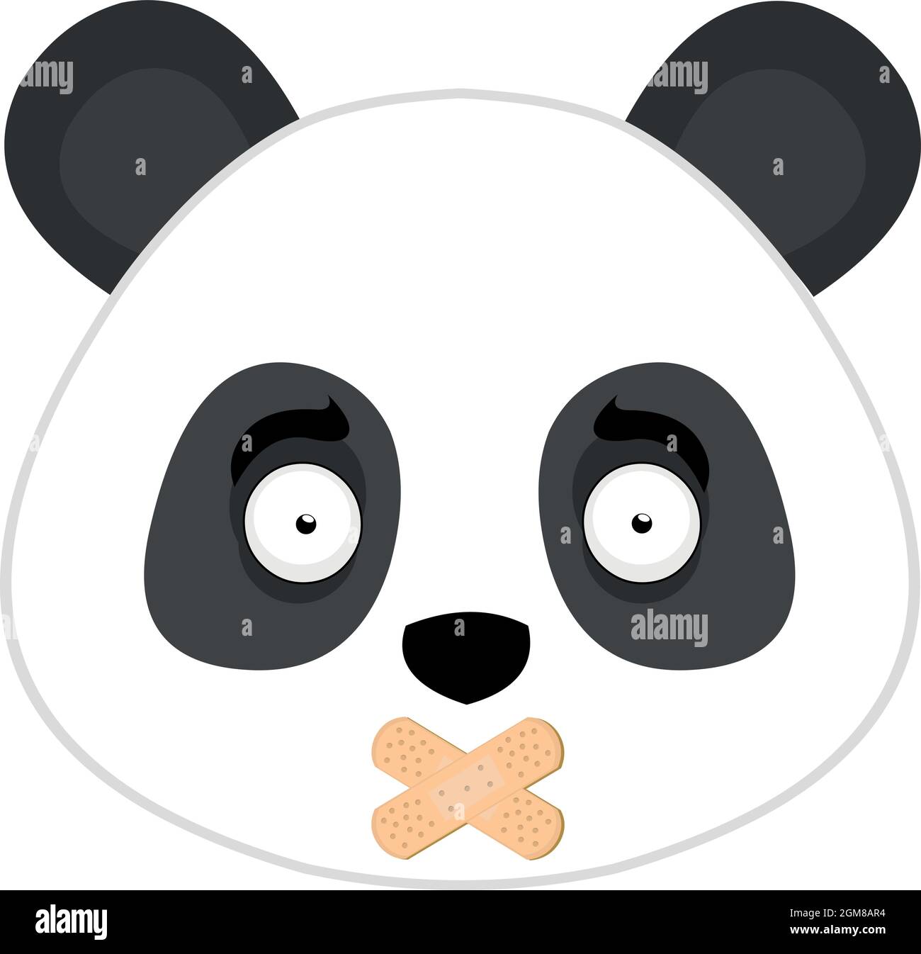 Vector emoticon illustration of the face of a cartoon panda bear with ...