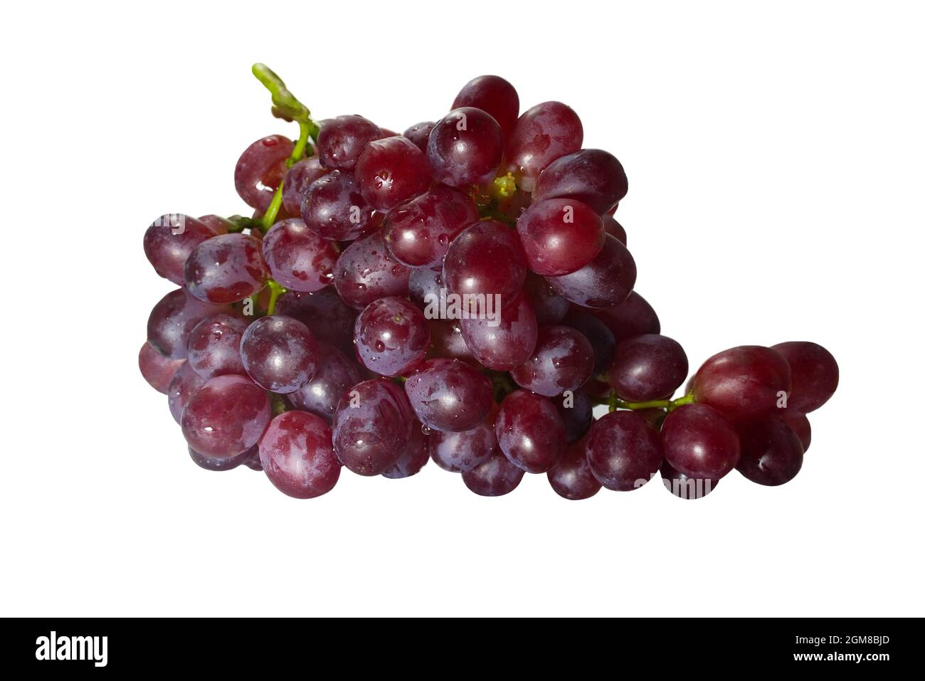 Ripe red grape with bunch isolated on white background Stock Photo - Alamy