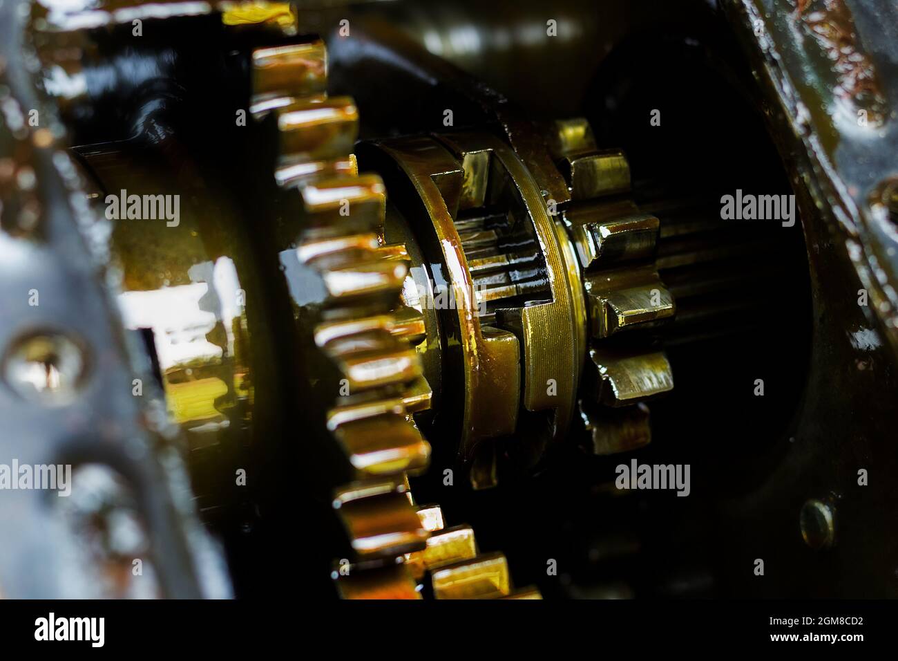 Close up internal engine gear tractor. Engine walking tractor Stock ...