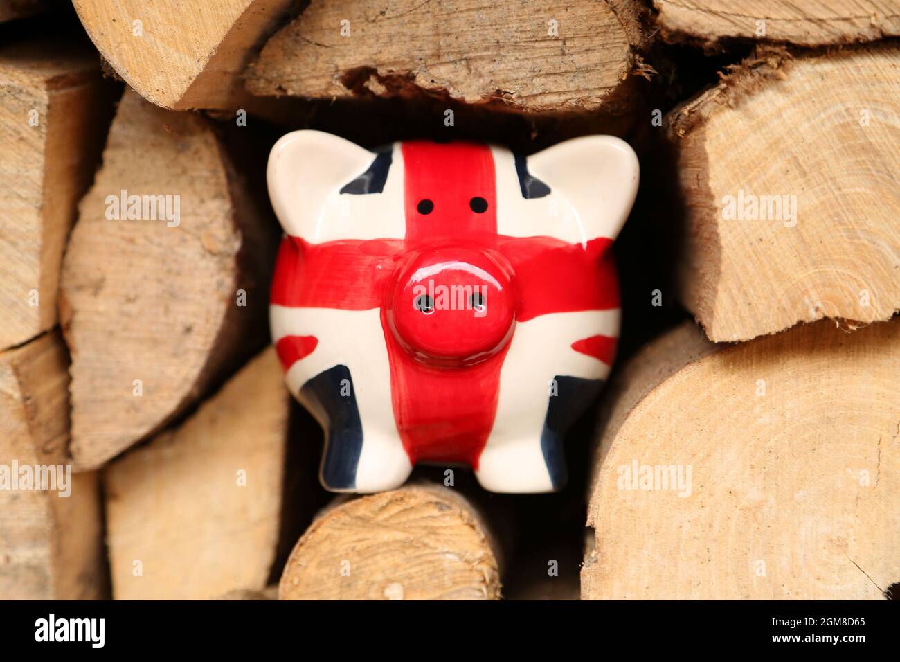 Wood shortage piggy bank Stock Photo - Alamy