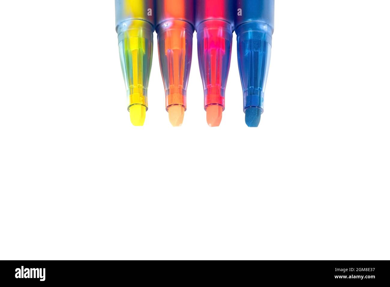 Marker pen set on isolated background. Vivid highlighter and blank ...