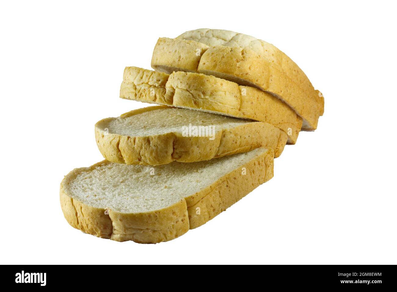 Whole wheat bread stack on isolated white background. Studio shot ...