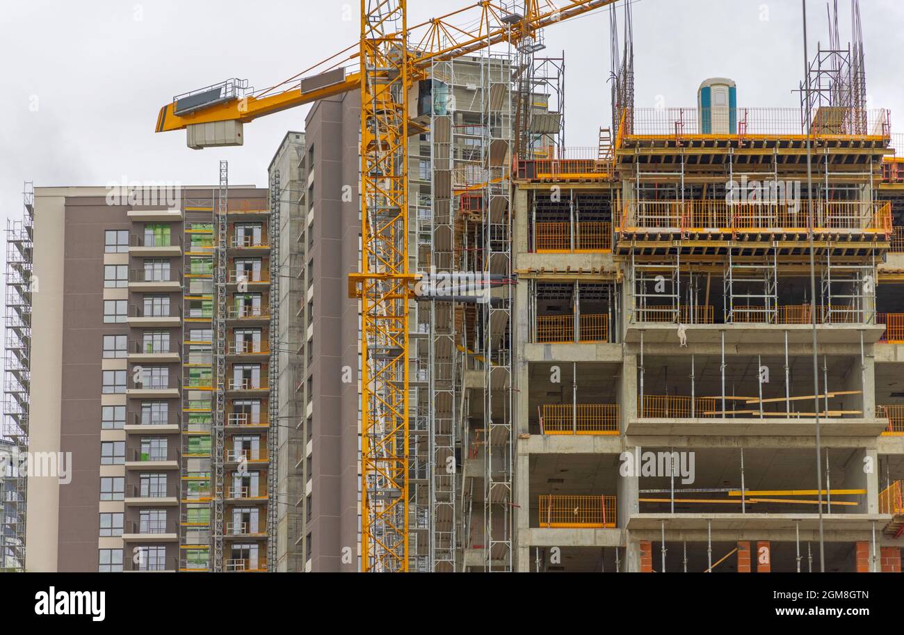 New Condo Buildings Apartments Construction Site Stock Photo - Alamy