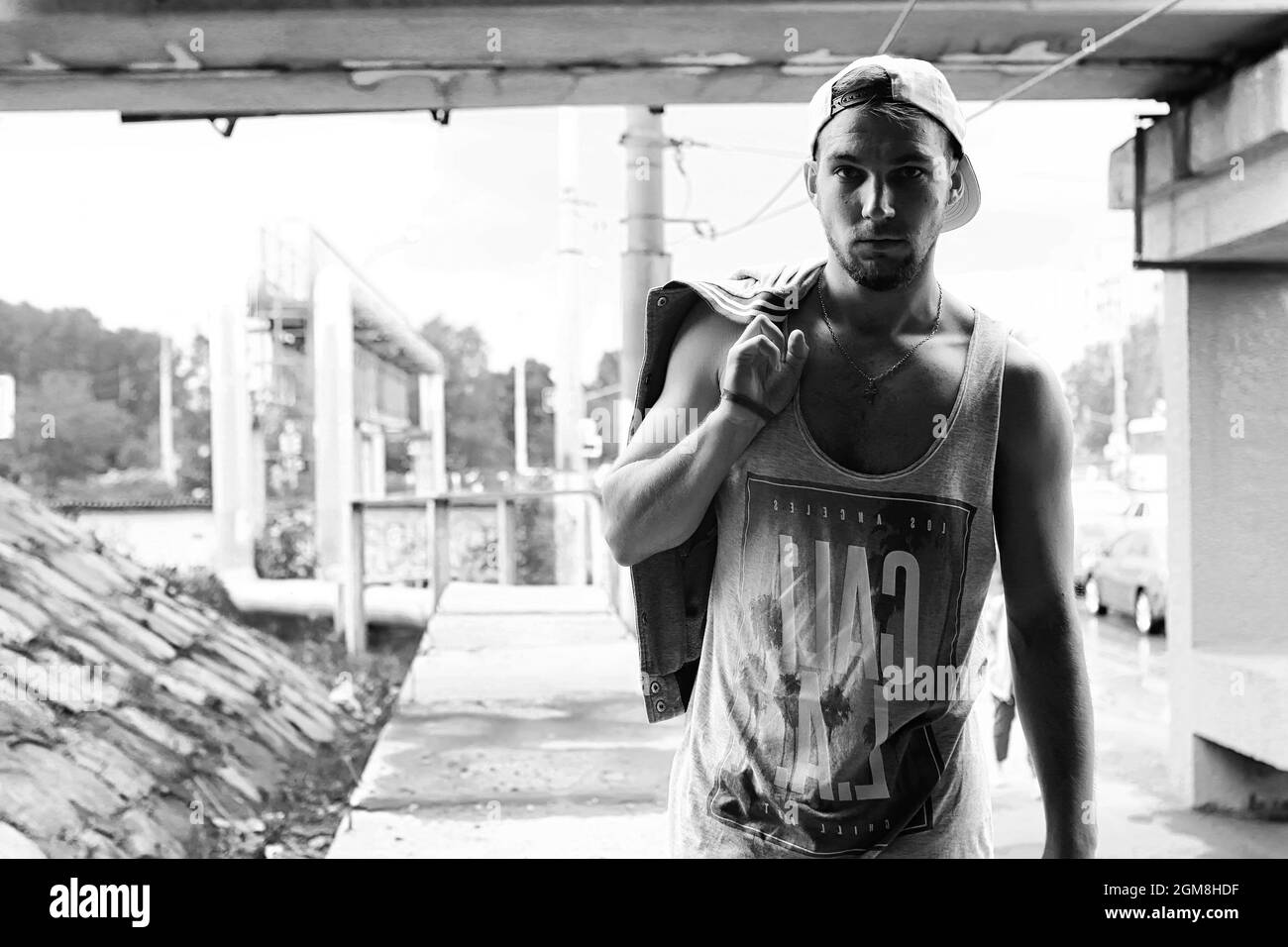 A young man with a beard hip-hop dancer Stock Photo - Alamy