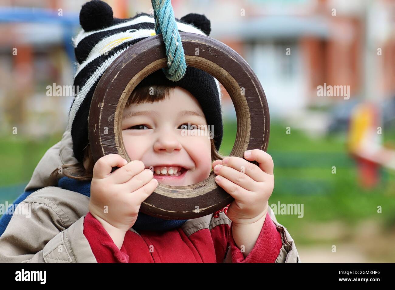 Children on the street play on the playground Stock Photo - Alamy