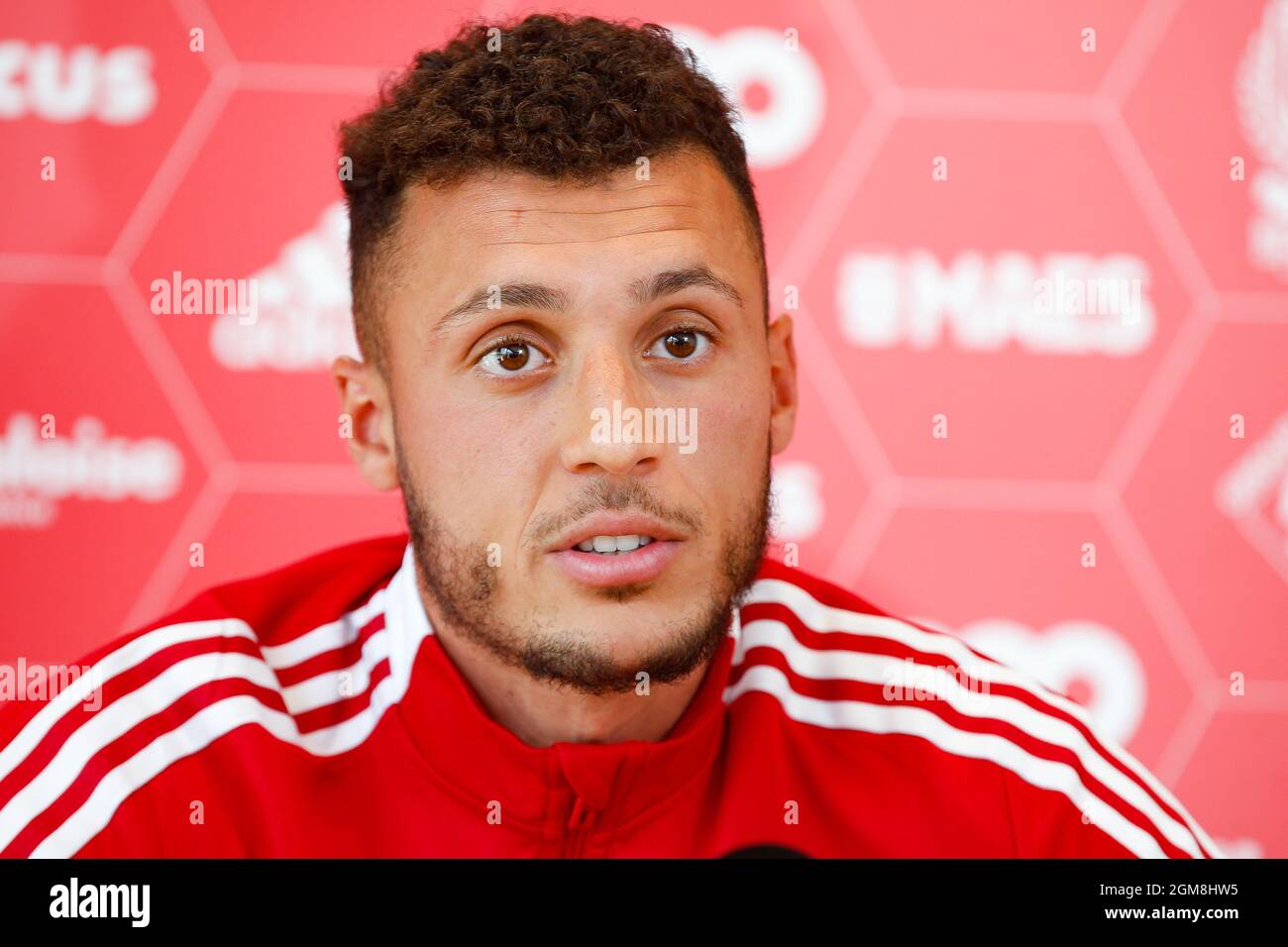 Standard's Selim Amallah pictured during the weekly press conference of ...