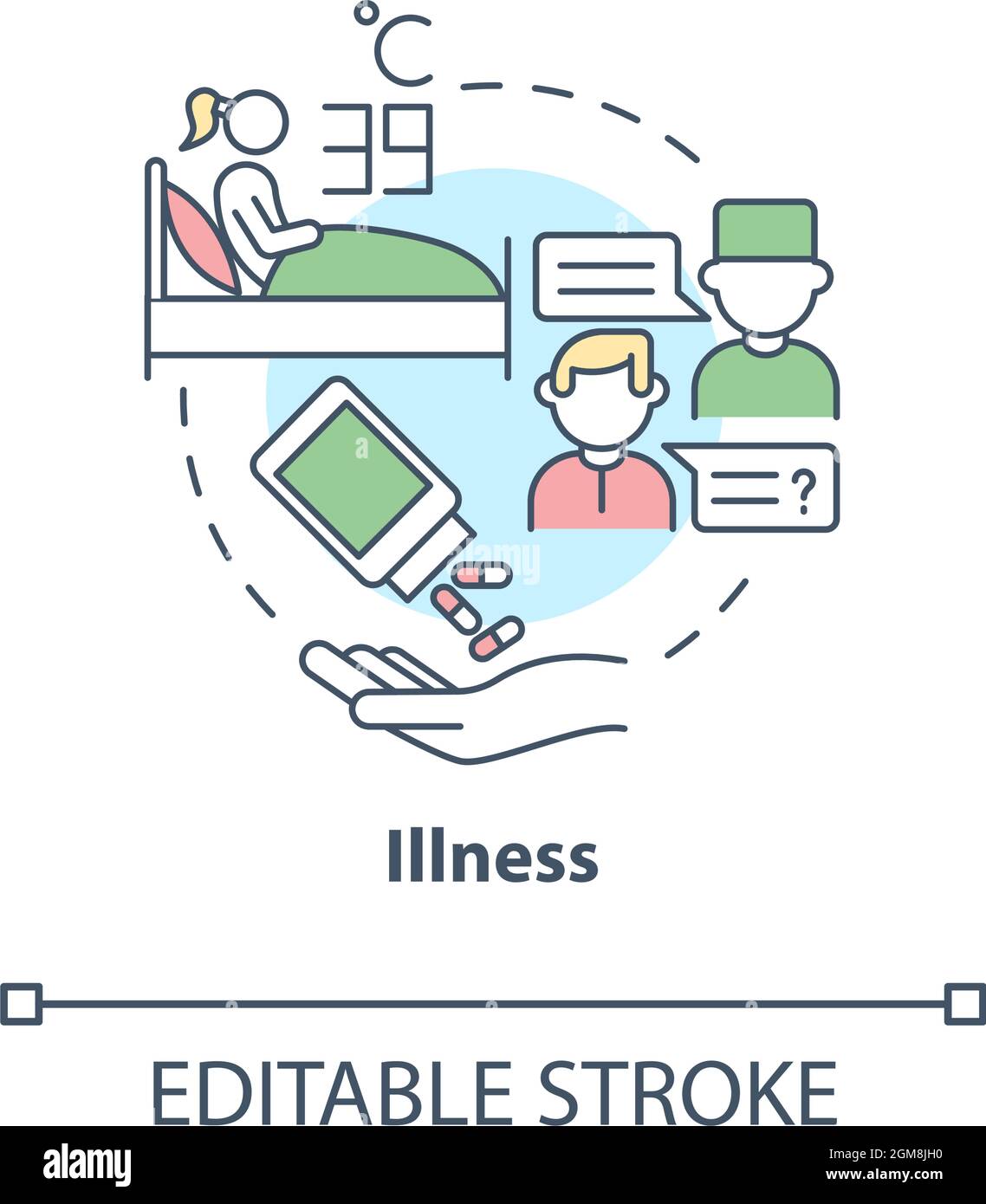 Illness concept icon Stock Vector Image & Art - Alamy