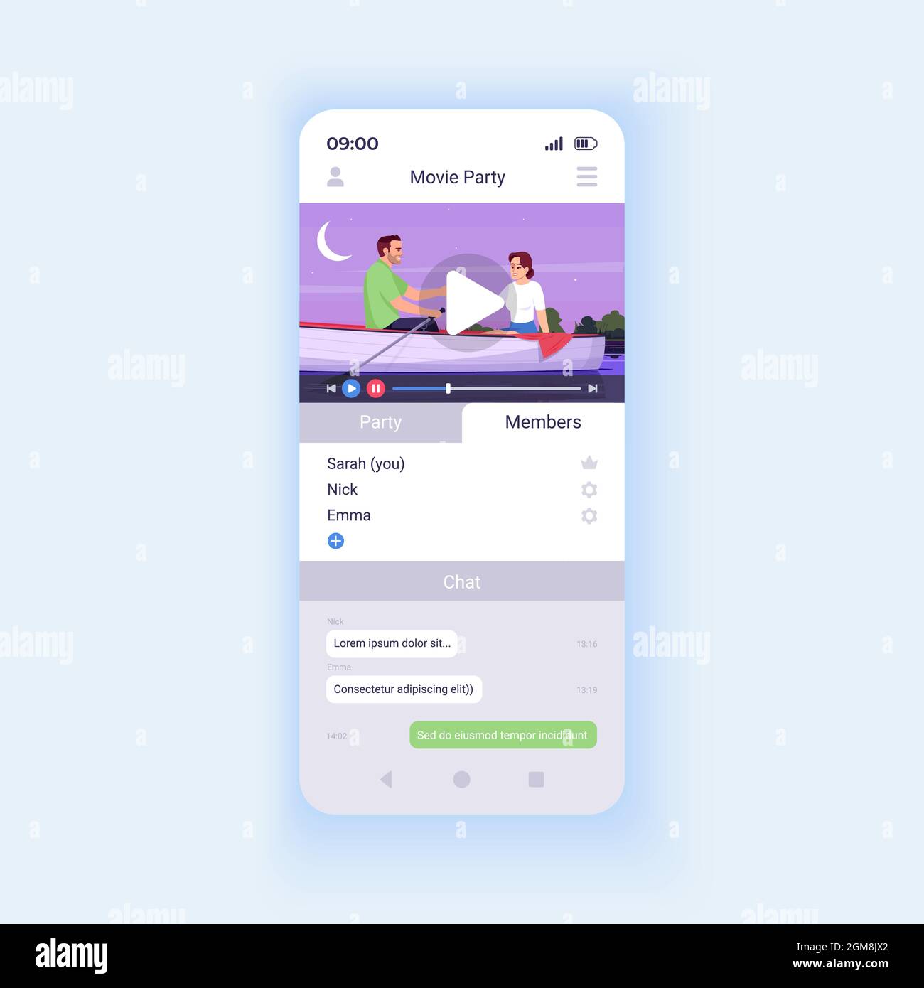 Film app smartphone interface vector template Stock Vector Image & Art ...