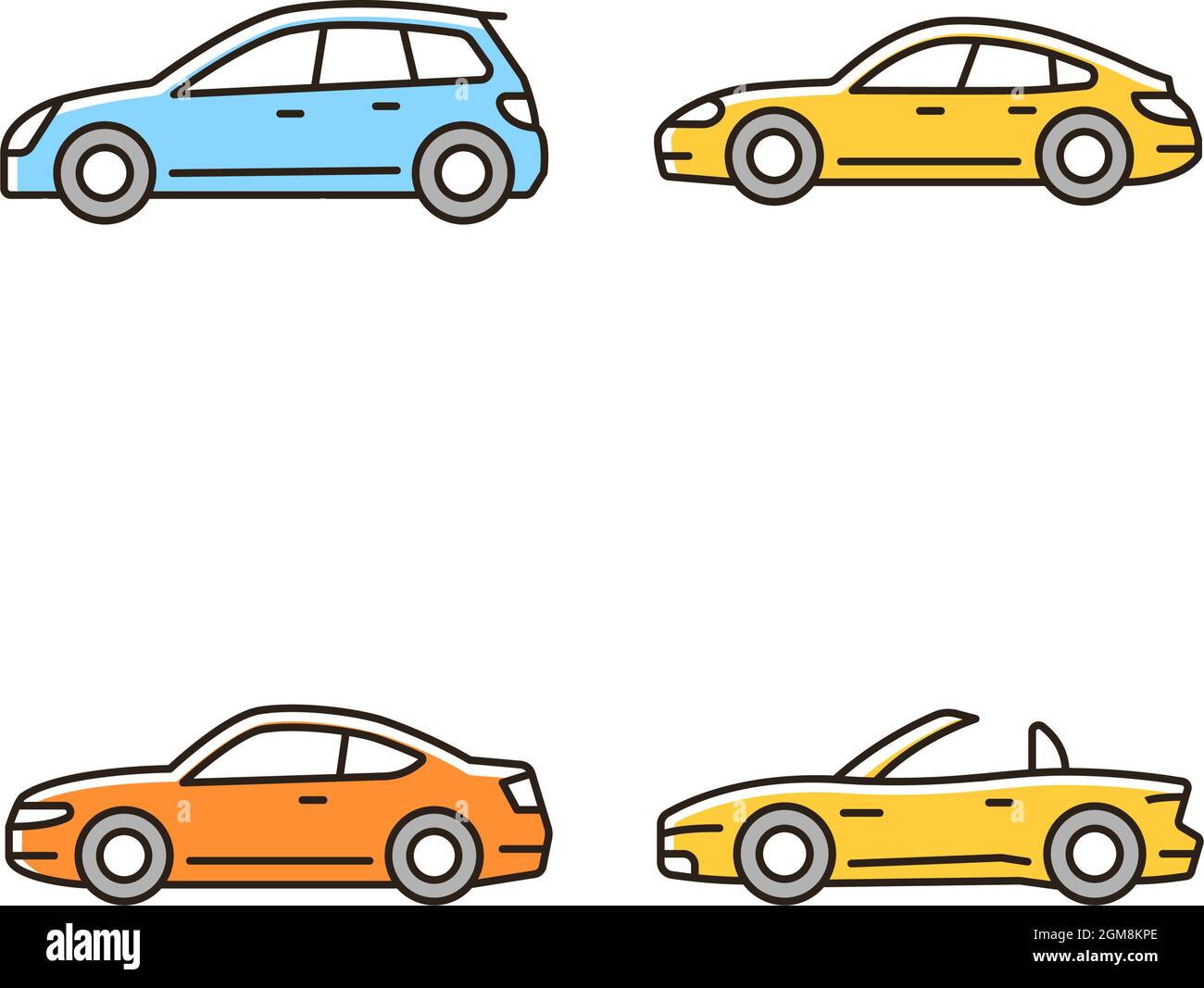 Practical sports cars RGB color icons set Stock Vector Image & Art - Alamy