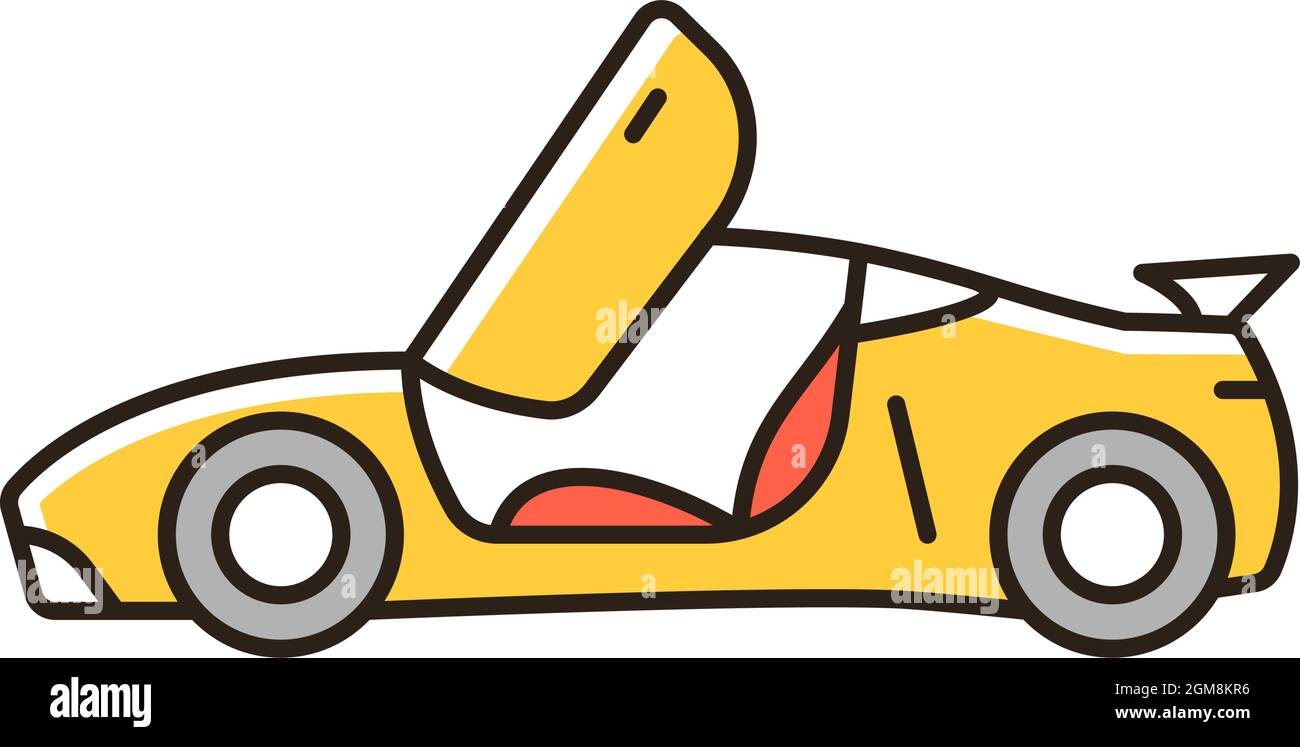 Car with butterfly doors RGB color icon Stock Vector Image & Art - Alamy