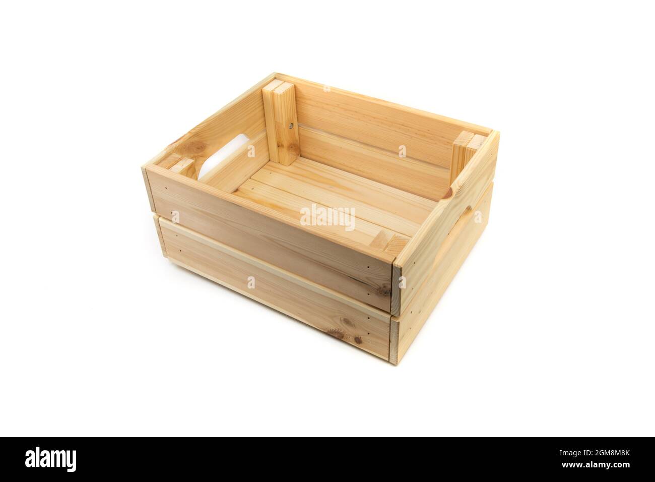 Wooden box or crate container isolated on white Stock Photo - Alamy