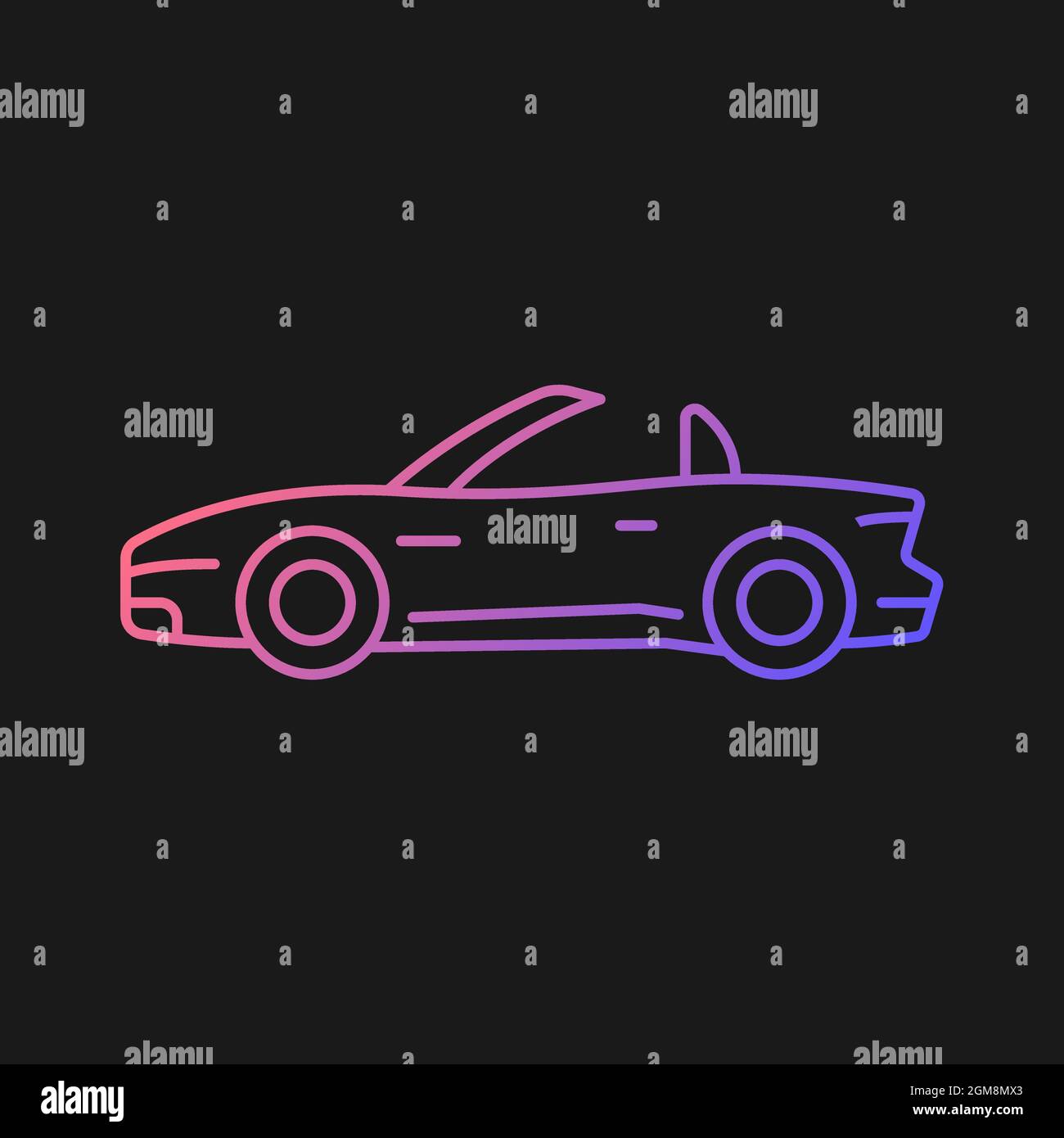 Convertible car gradient vector icon for dark theme Stock Vector Image ...