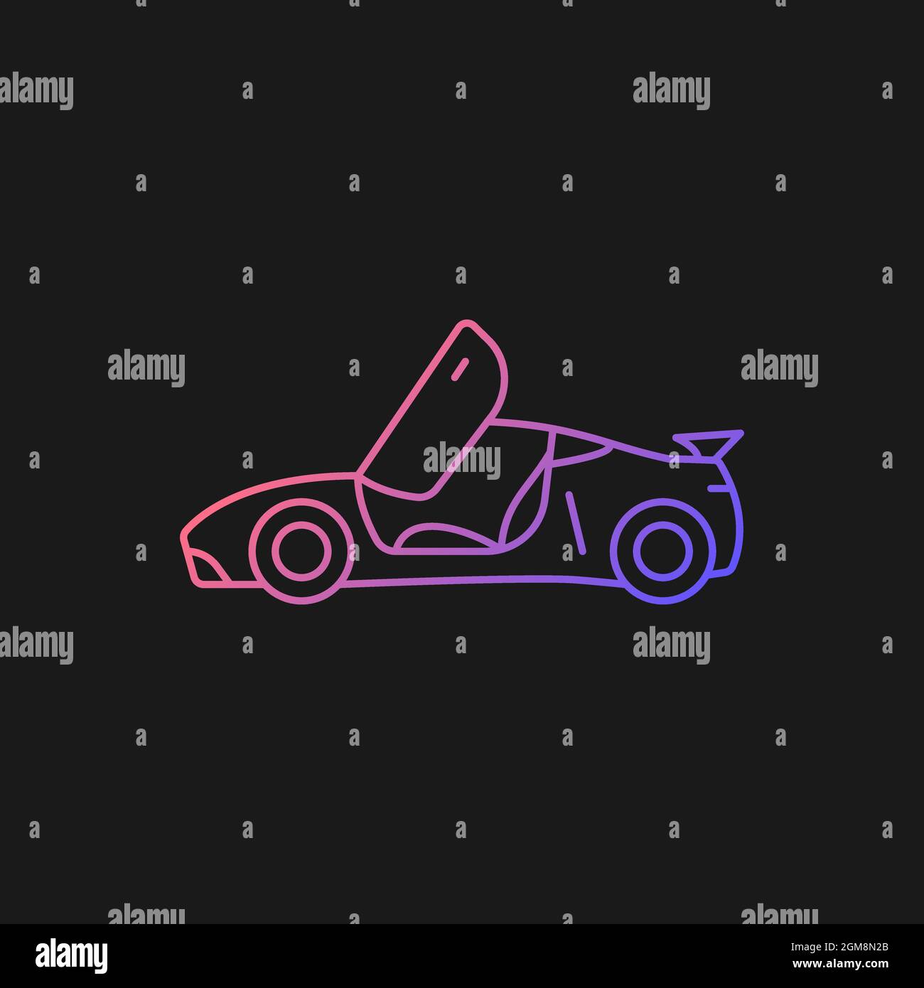 Car with butterfly doors gradient vector icon for dark theme Stock ...